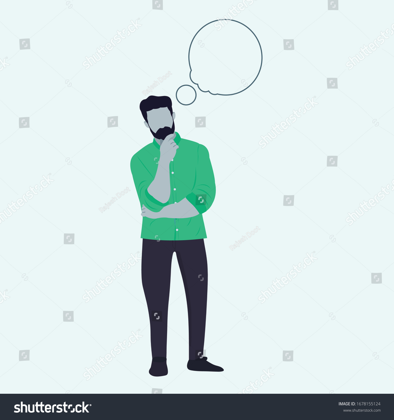 Vector Man Thinking Bubble Stock Vector (Royalty Free) 1678155124 ...
