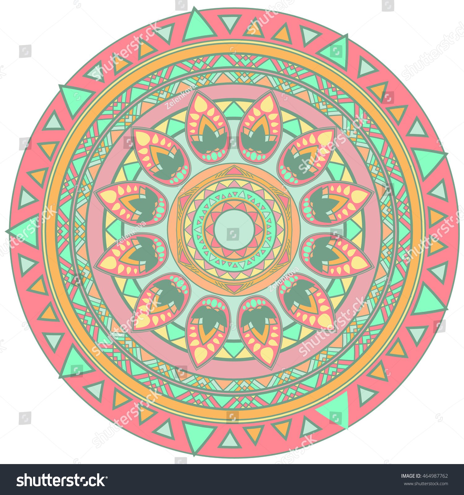 Vector Mandala Design Element Pastel Colors Stock Vector (Royalty Free ...