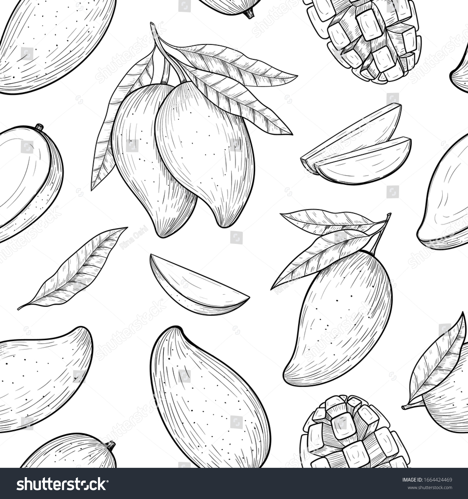 Vector Mango Hand Drawn Sketch Vector Stock Vector (Royalty Free ...