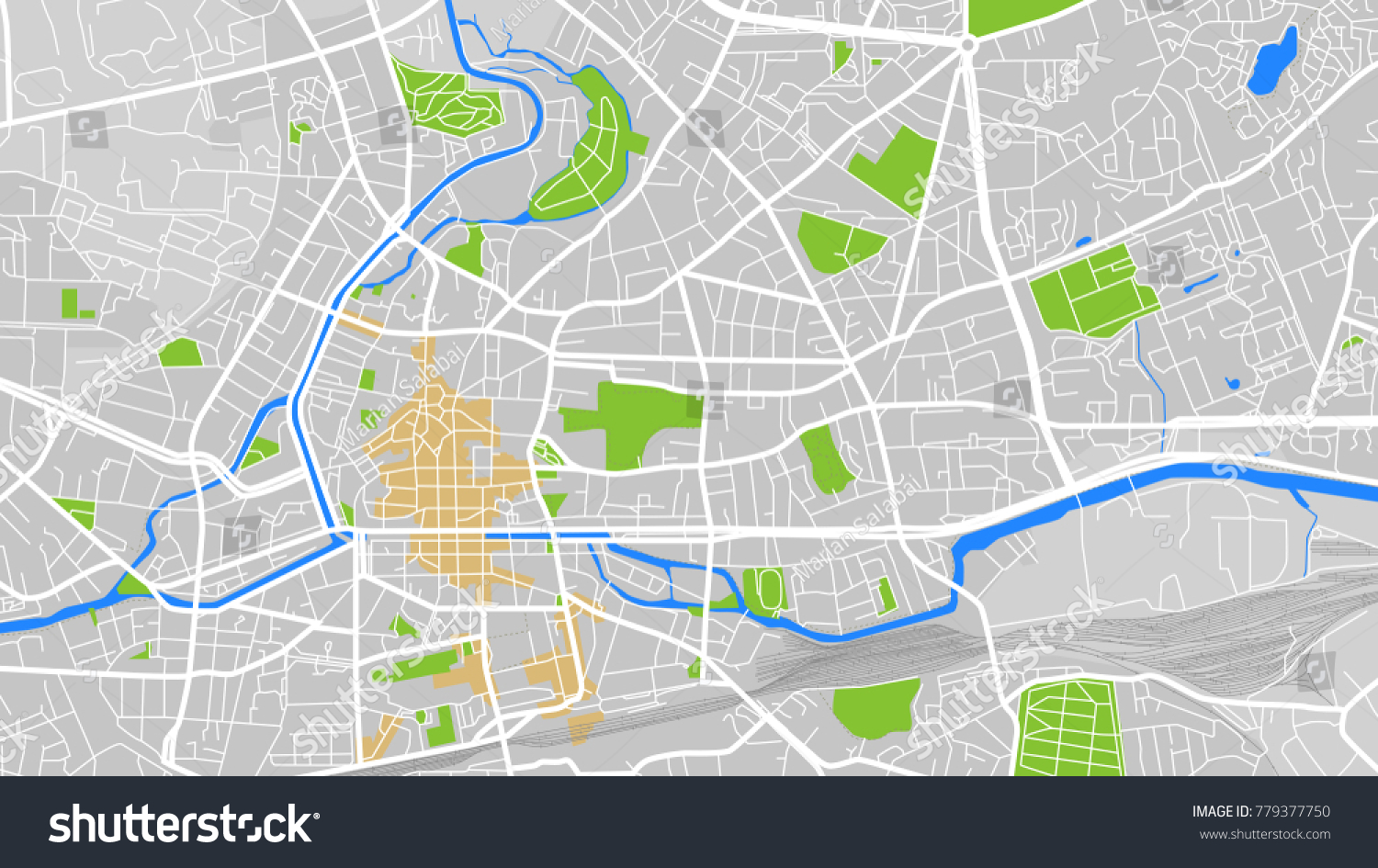 Vector Map City Stock Vector (Royalty Free) 779377750 | Shutterstock