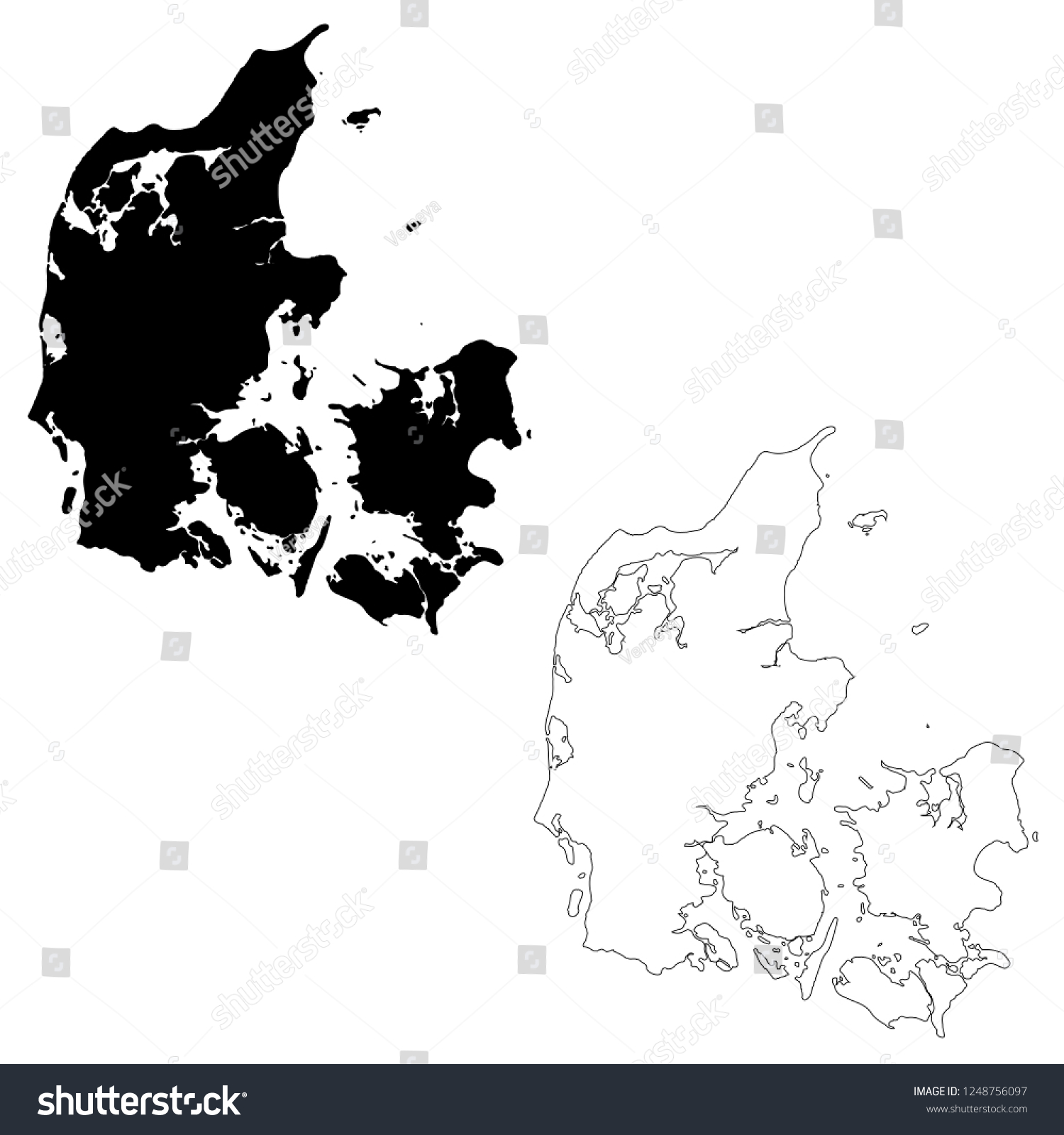 Vector Map Denmark Isolated Vector Illustration Stock Vector (Royalty ...