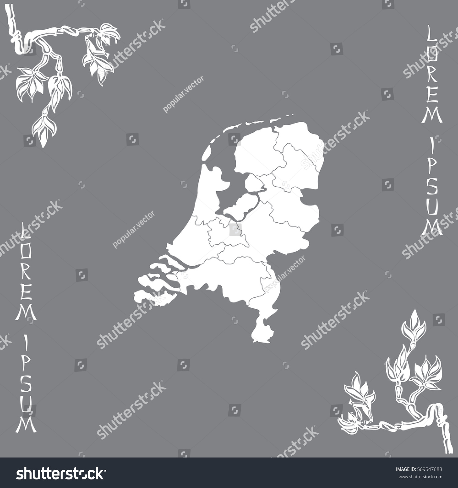 Vector Map Netherland Country Stock Vector (Royalty Free) 569547688 ...