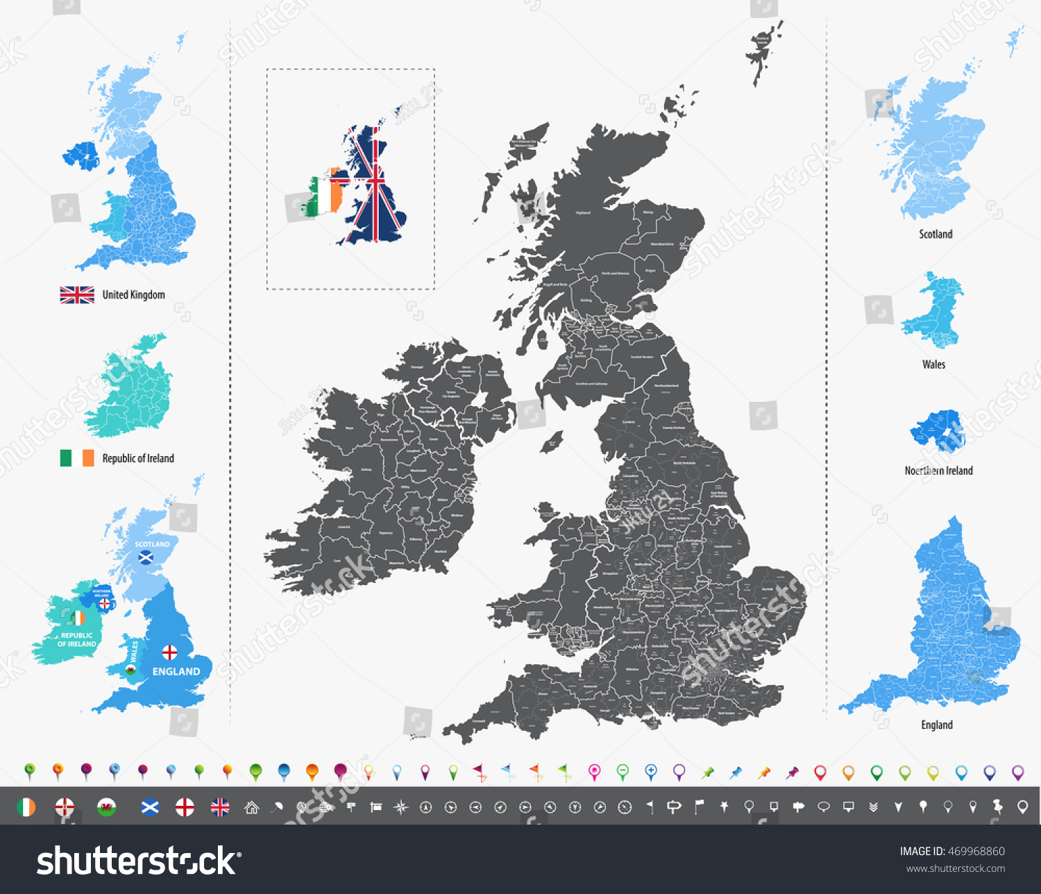 Vector Map British Isles Administrative Divisions Stock Vector (Royalty ... Vector Map British Isles Administrative Divisions Stock Vector (Royalty ...