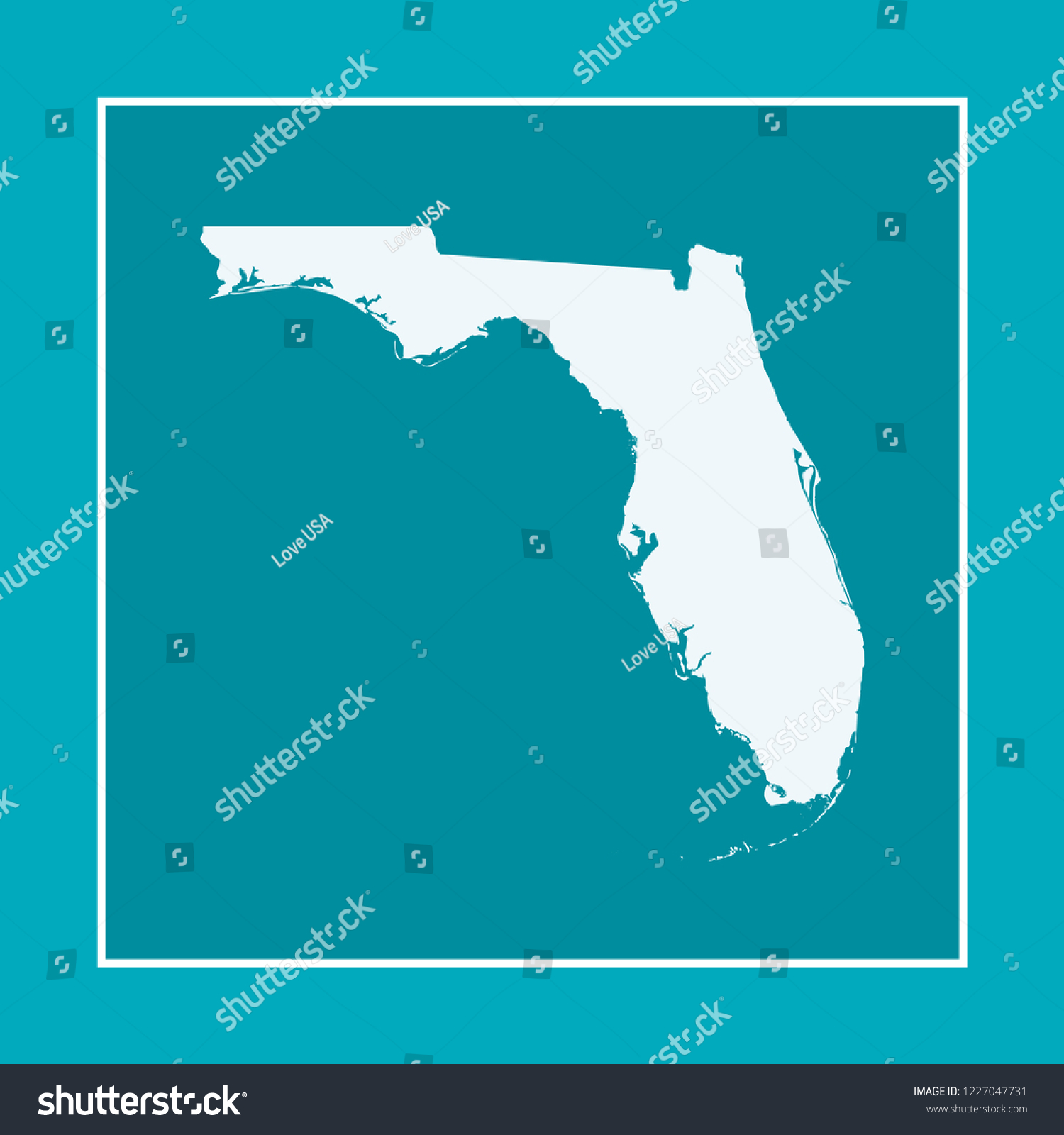 Vector Map Florida Stock Vector (Royalty Free) 1227047731 | Shutterstock