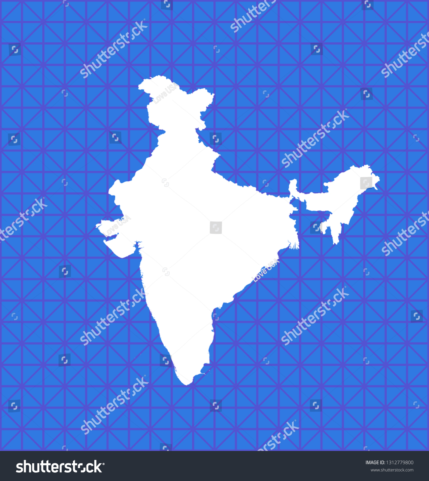 Vector Map India 스톡 벡터(로열티 프리) 1312779800 | Shutterstock