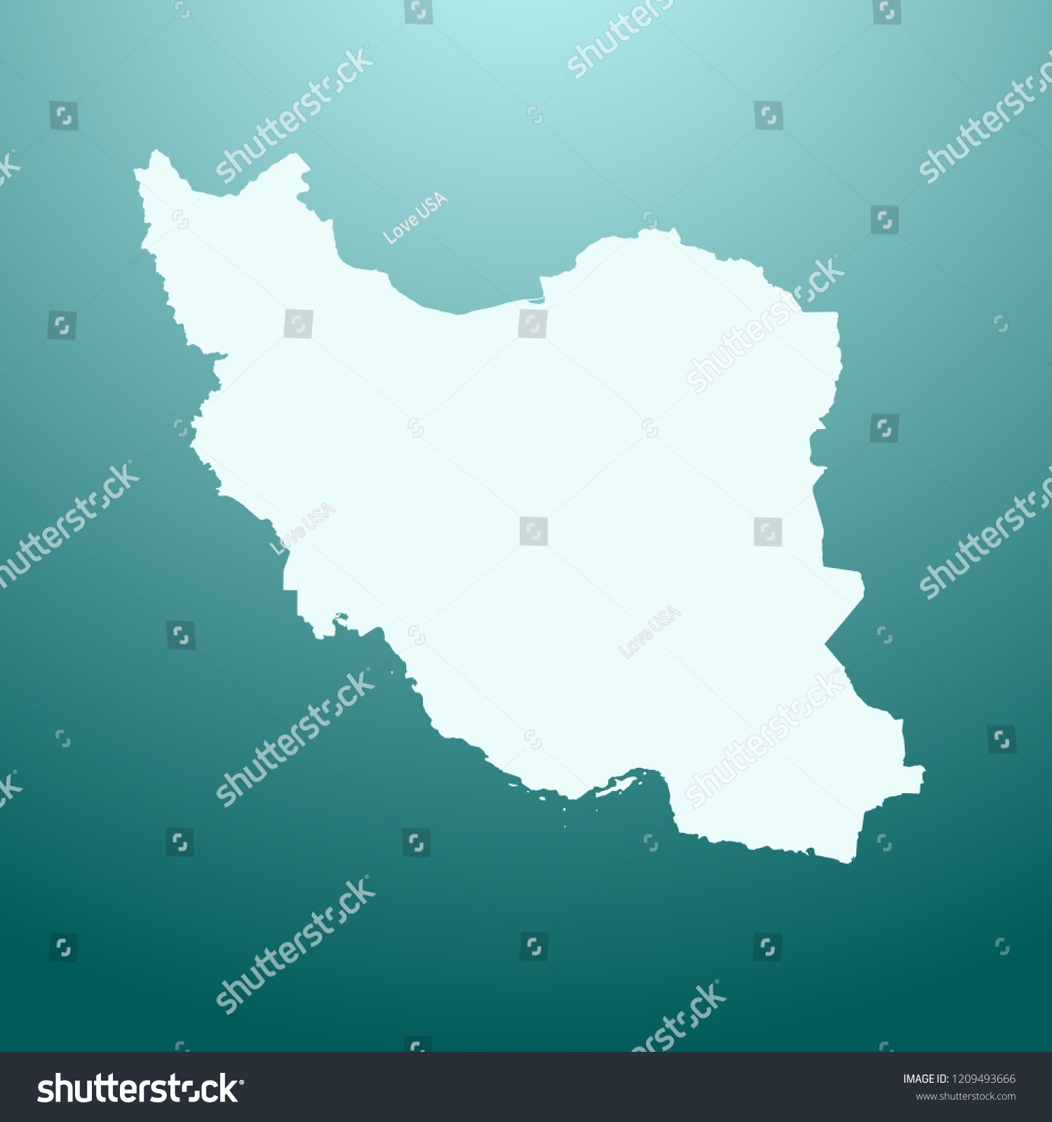 Vector Map Iran Stock Vector (Royalty Free) 1209493666 | Shutterstock