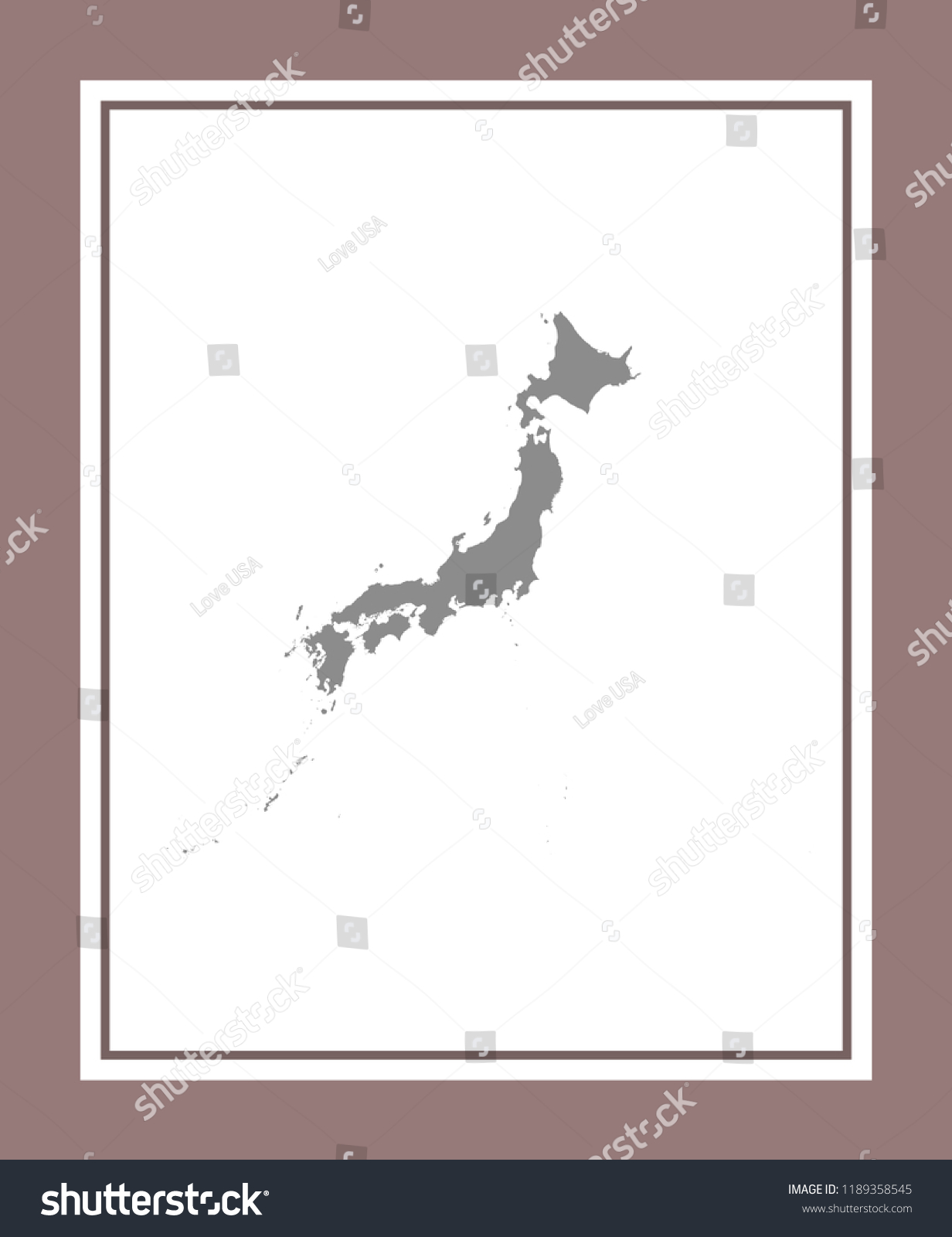 Vector Map Japan Stock Vector (Royalty Free) 1189358545 | Shutterstock