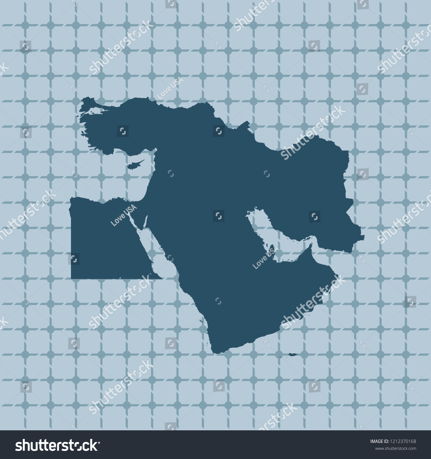 Vector Map Middle East Stock Vector (Royalty Free) 1212370168 ...