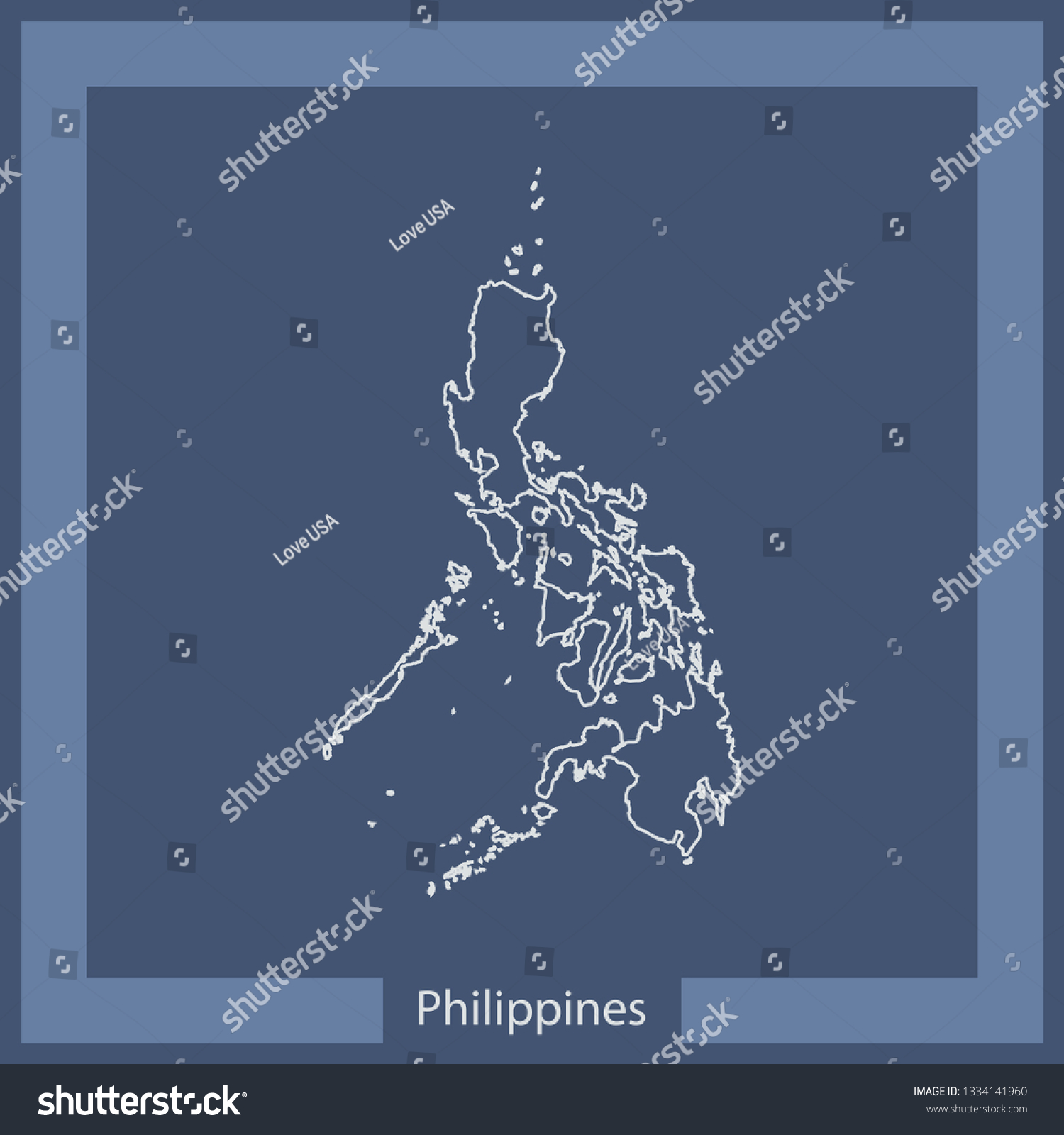 Vector Map Philippines Stock Vector (Royalty Free) 1334141960 ...