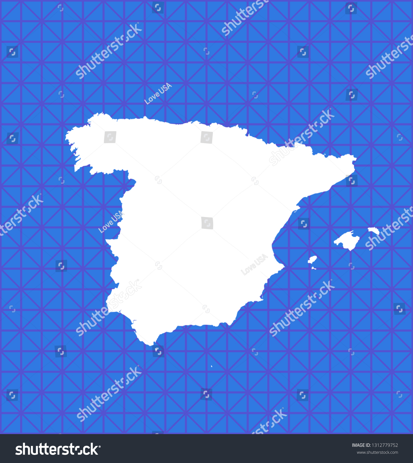 Vector Map Spain Stock Vector (Royalty Free) 1312779752 | Shutterstock