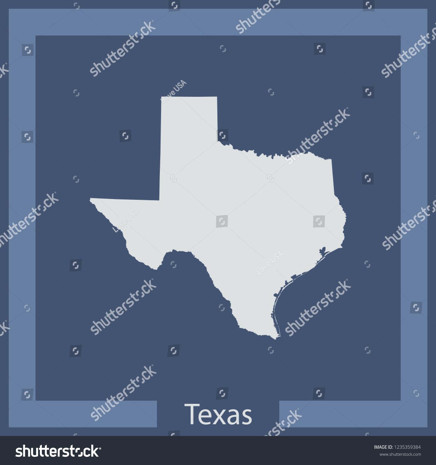Vector Map Texas Stock Vector (Royalty Free) 1235359384