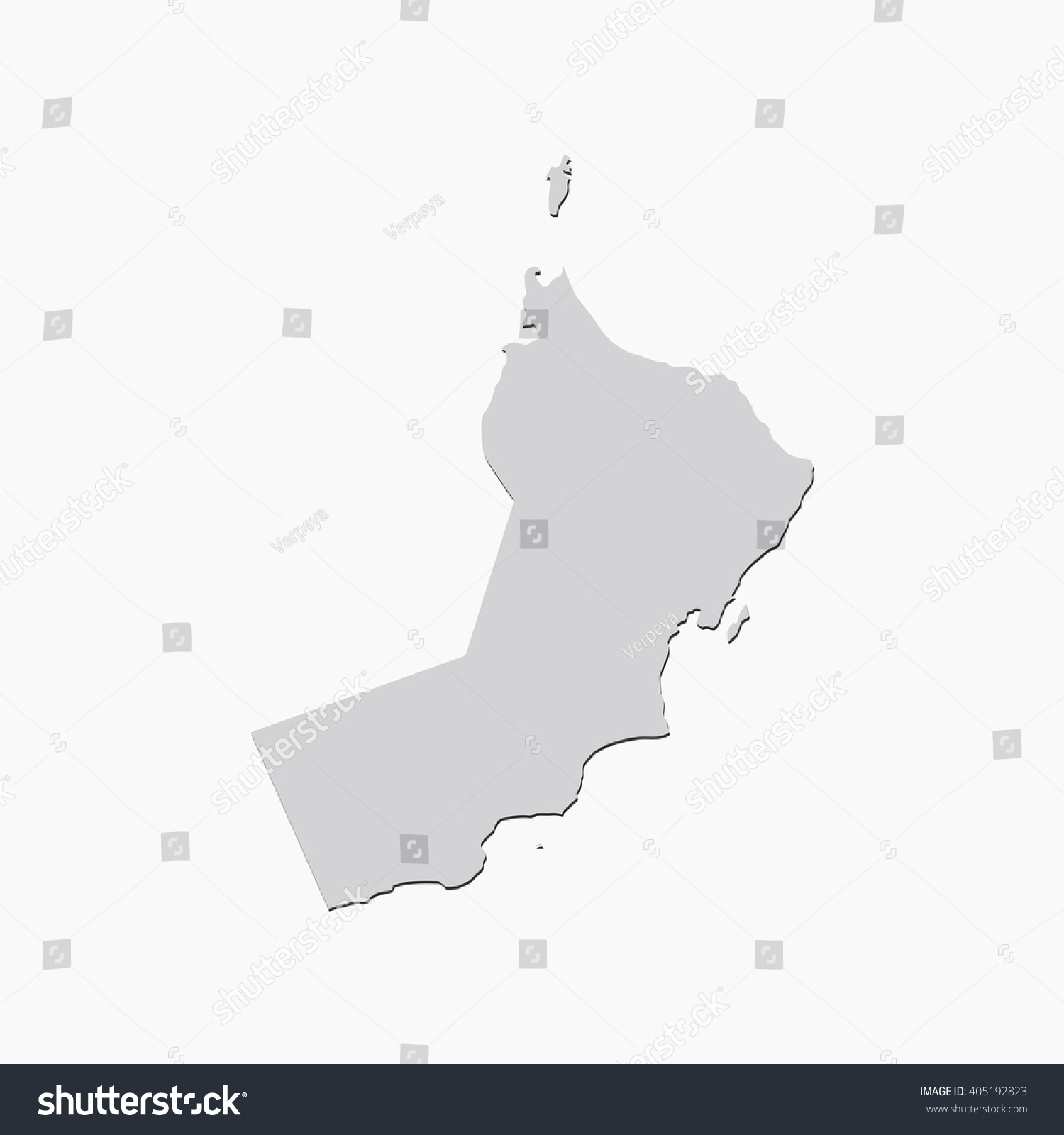 Vector Map Oman Gray Isolated Vector Stock Vector (Royalty Free ...