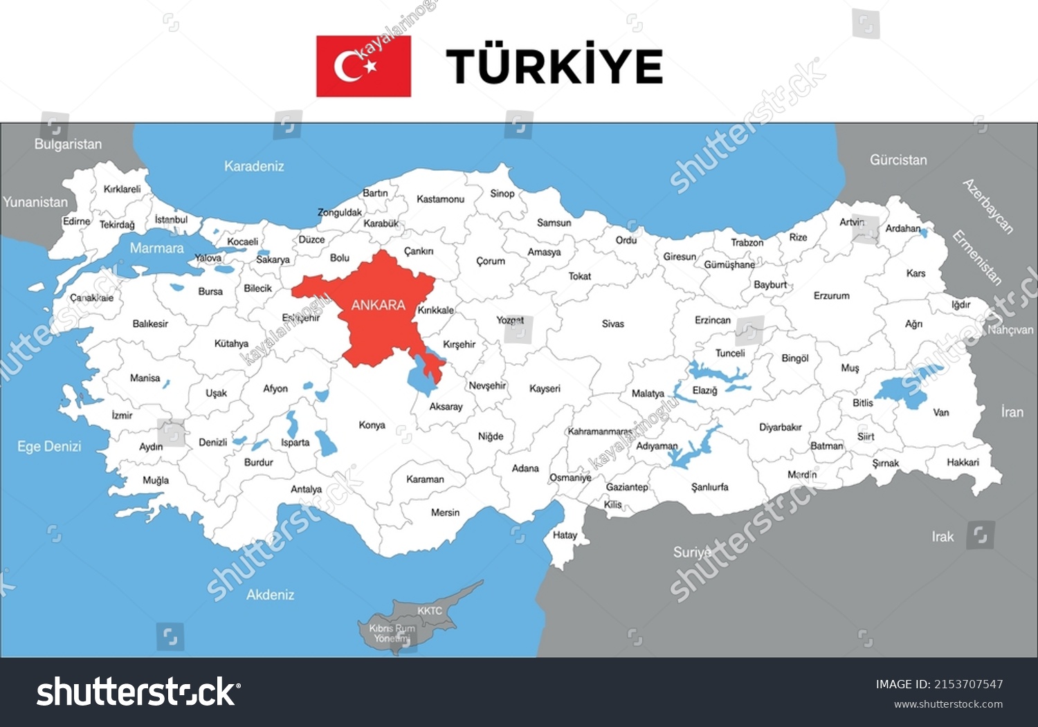 Vector Map Turkeys Capital Ankara Stock Vector (Royalty Free ...