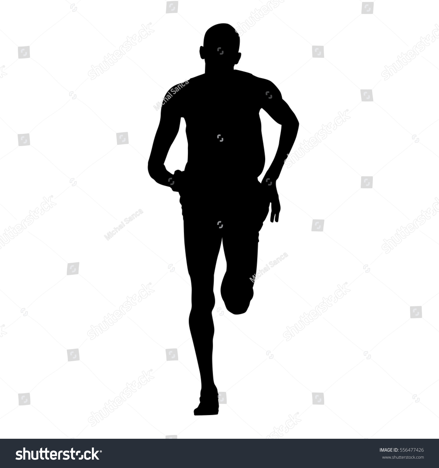 Vector Marathon Runner Slim Athlete Vector Stock Vector 556477426 ...