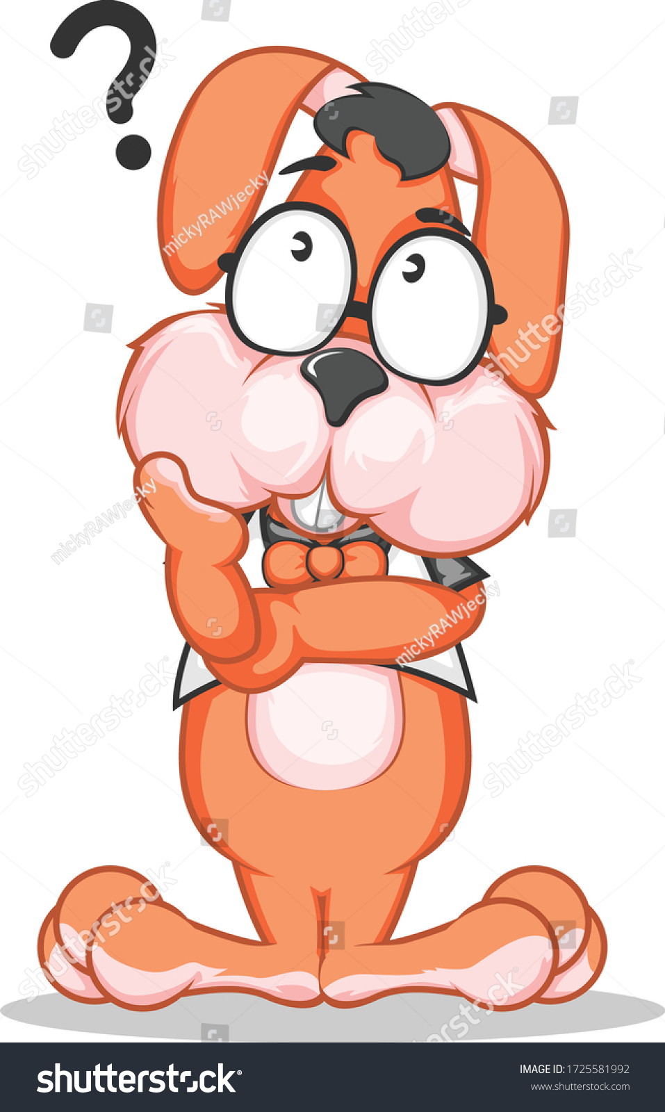 Vector Mascot Illustration When Smart Rabbit Stock Vector (Royalty Free ...