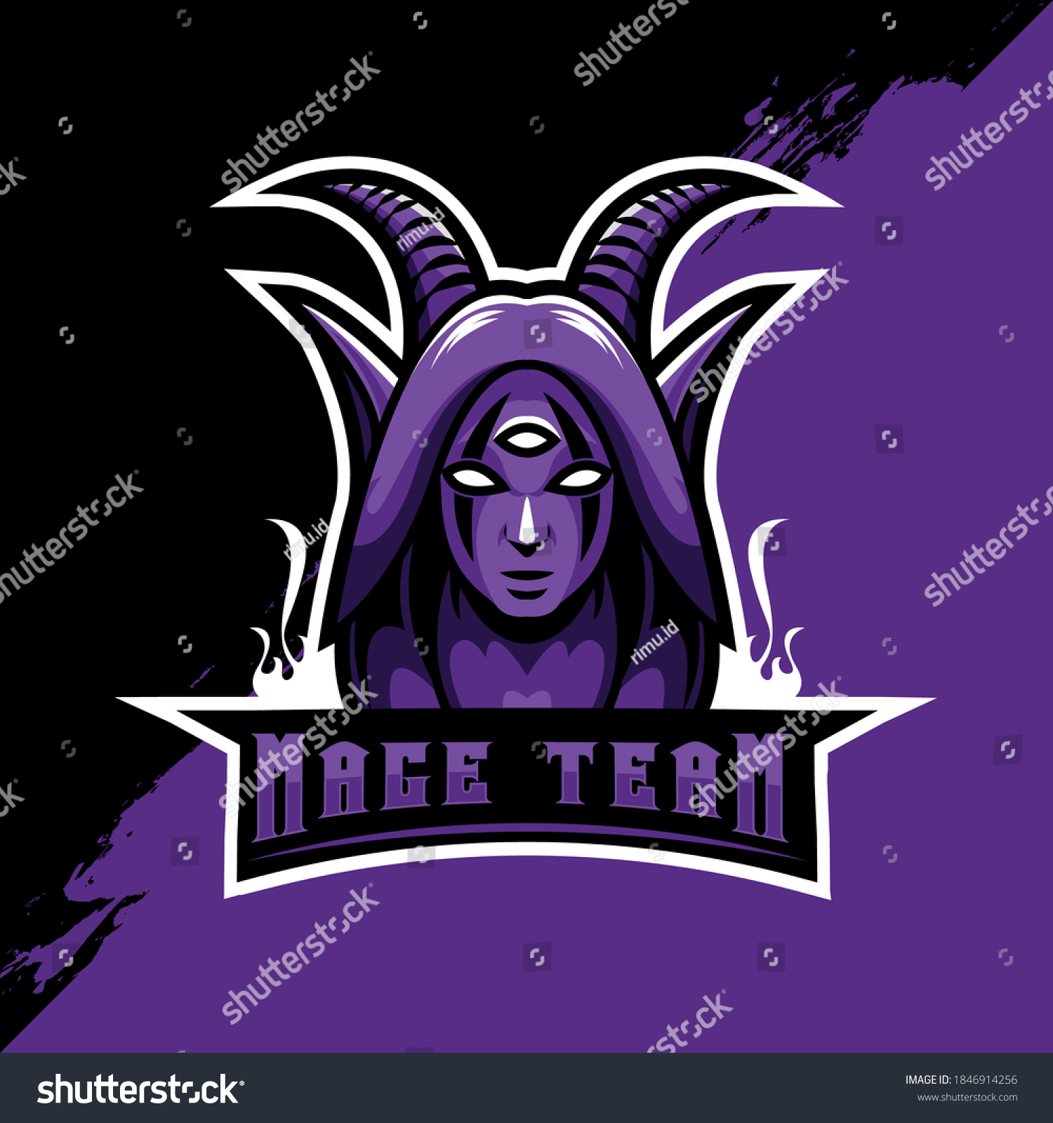 Vector Mascots Mage Team Squad Logo Stock Vector (Royalty Free ...