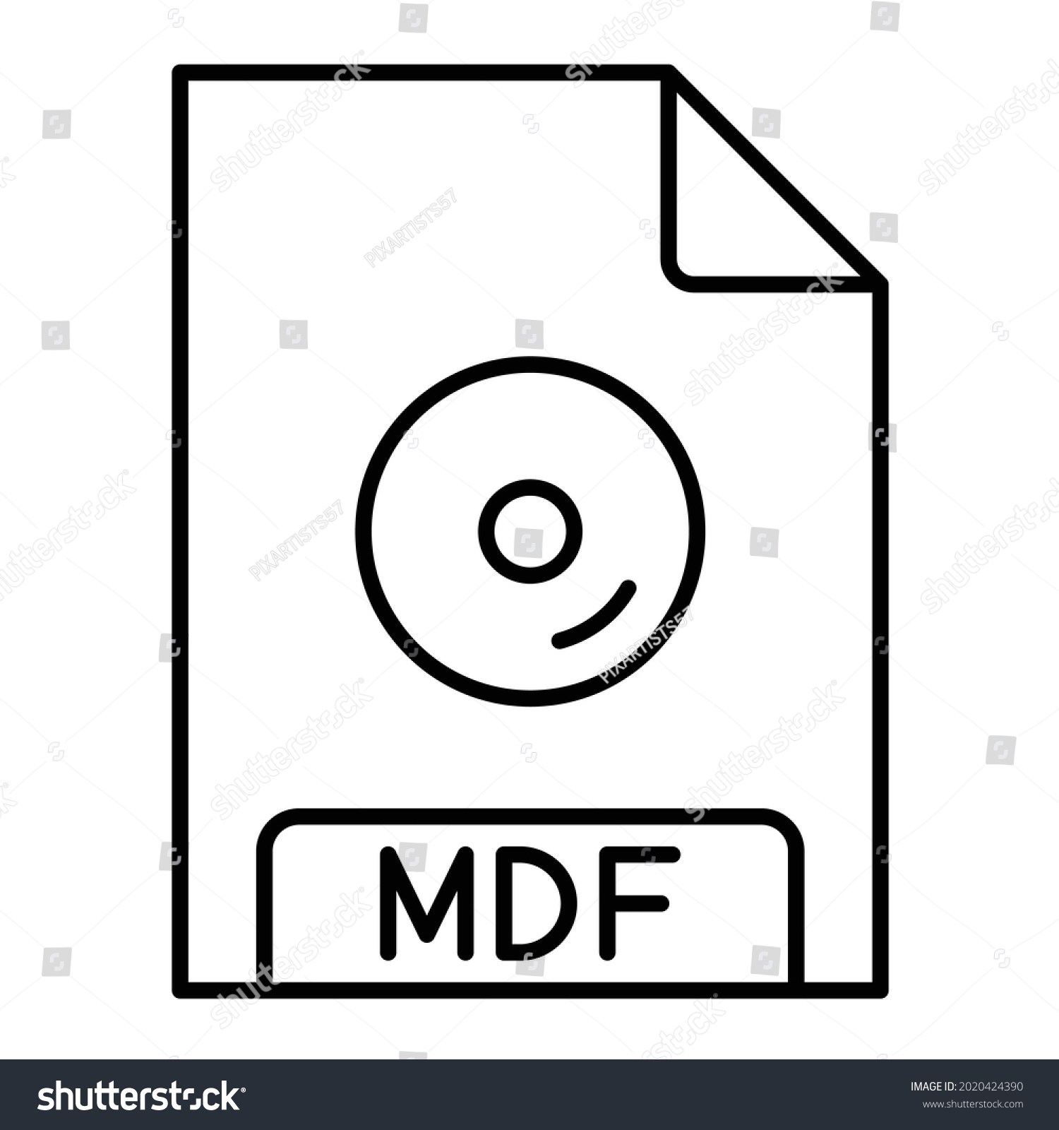 Vector Mdf Outline Icon Design Stock Vector (Royalty Free) 2020424390
