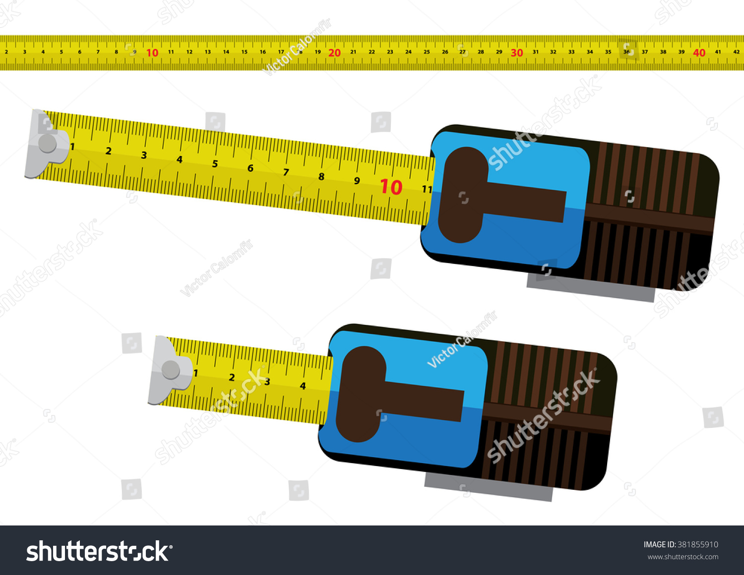 Vector Measure Tape Set Stock Vector (Royalty Free) 381855910