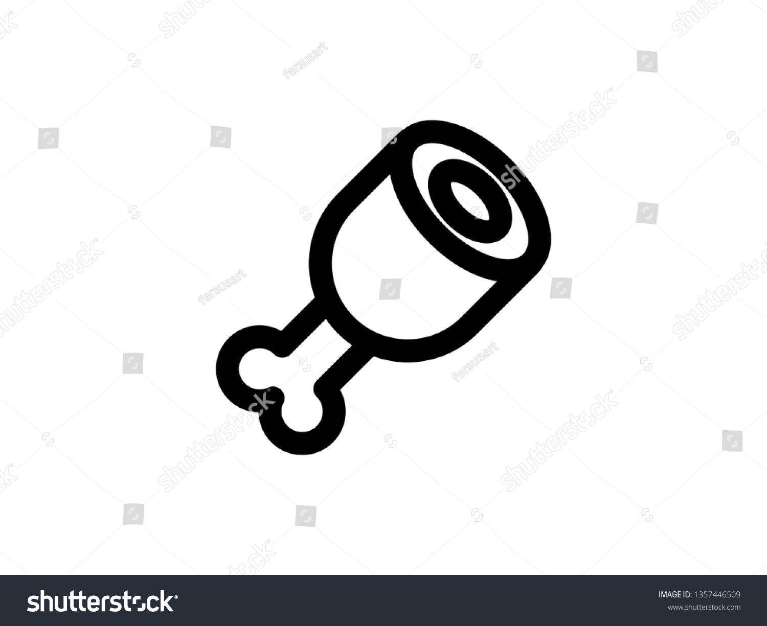 Vector Meat Icons Outline On White Stock Vector (Royalty Free ...