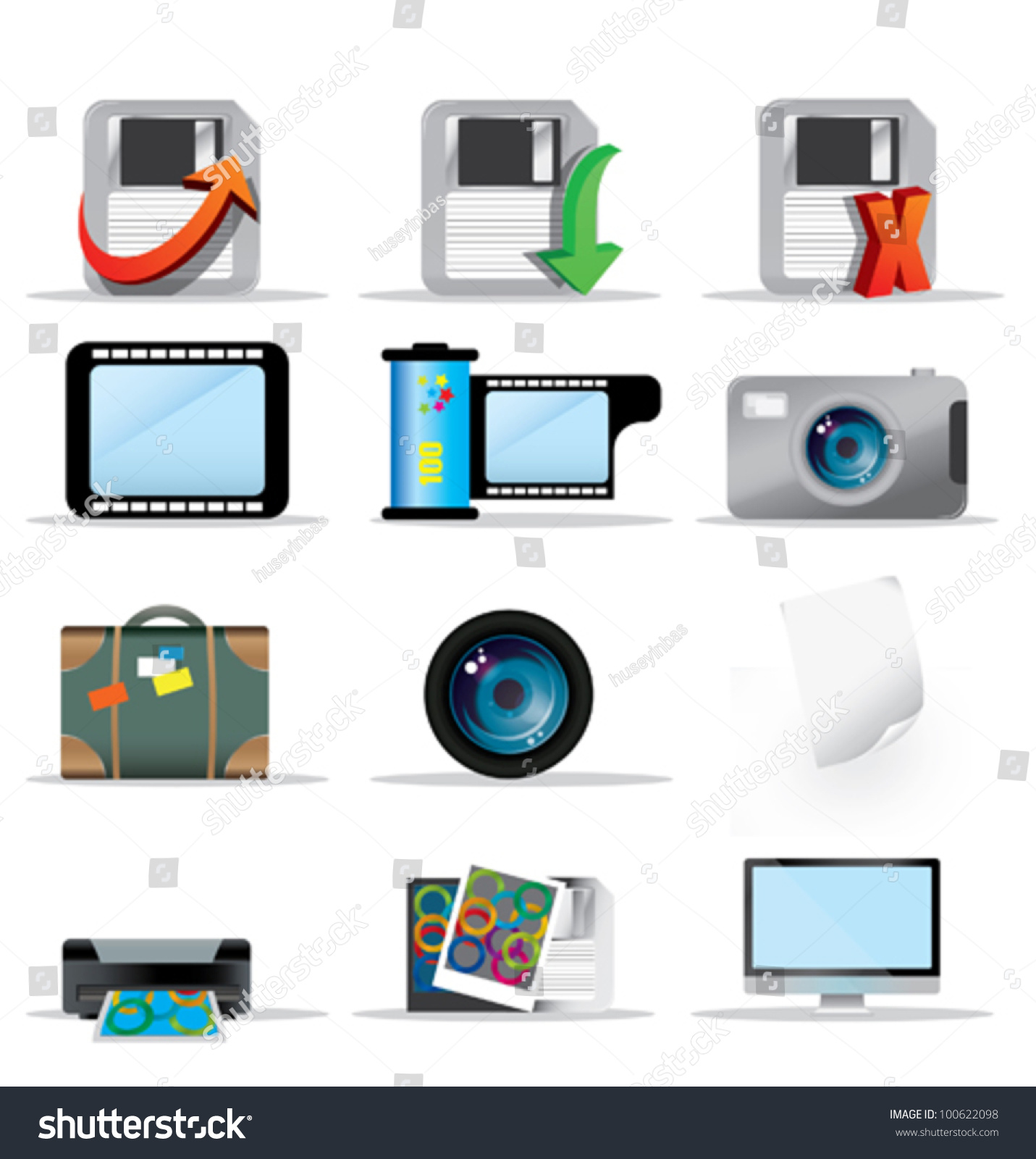 Vector Media Icon Set Stock Vector (Royalty Free) 100622098