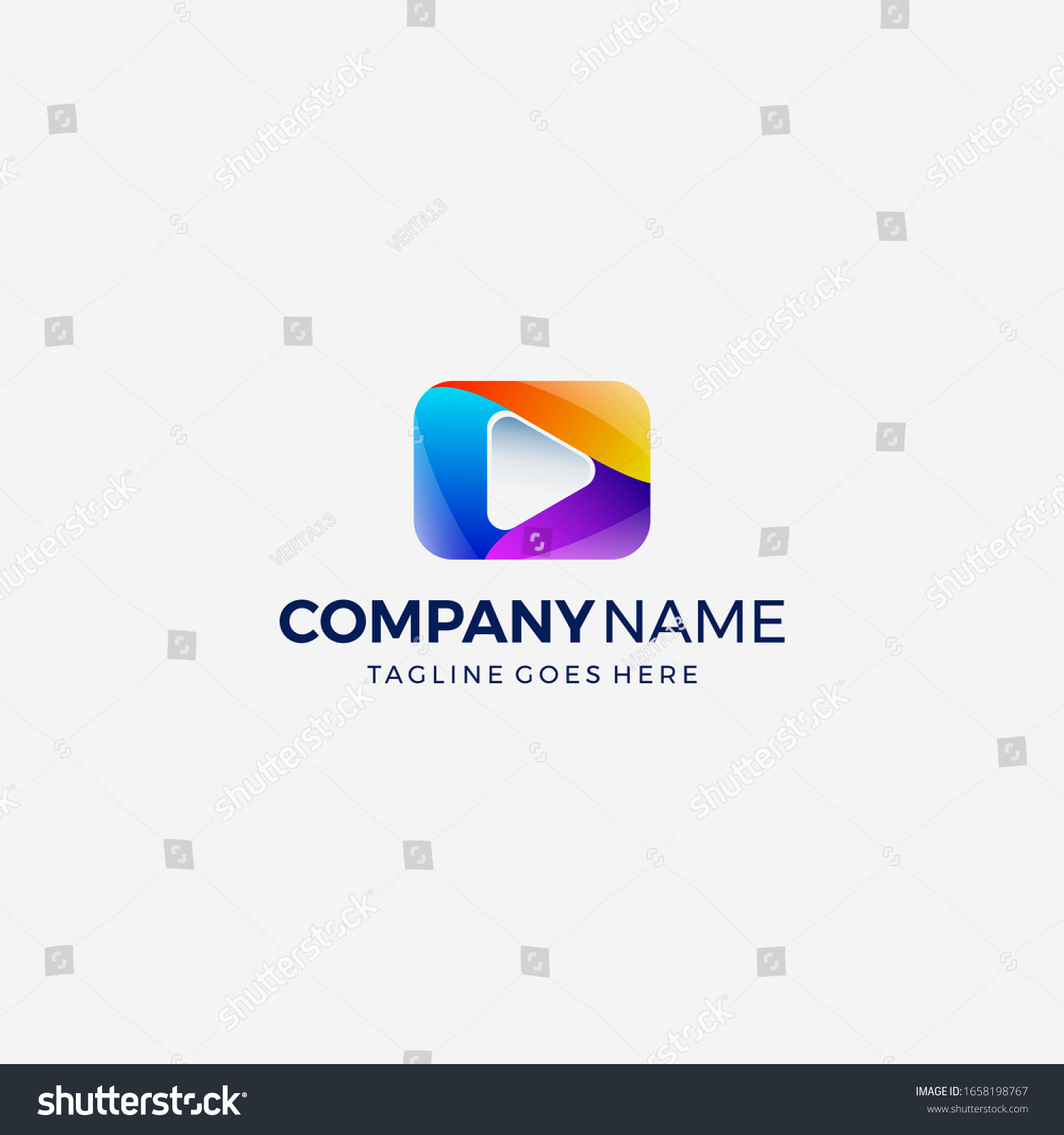 Vector Media Play Button Video Logo Stock Vector (Royalty Free ...