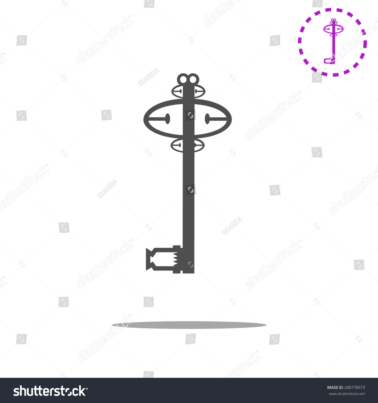 Vector Medieval Key Symbol Stock Vector (Royalty Free) 288778973 ...