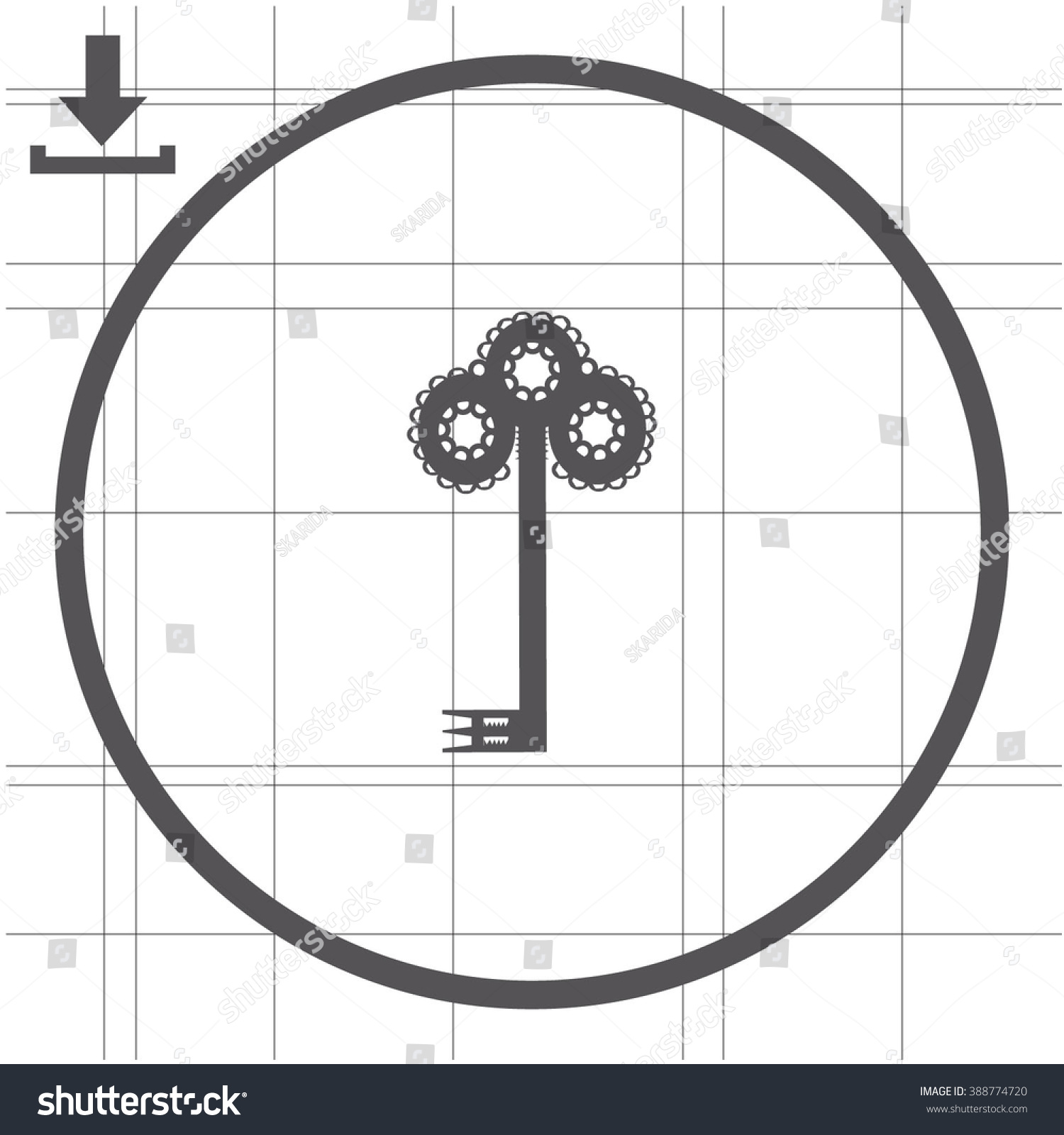 Vector Medieval Key Symbol Stock Vector (Royalty Free) 388774720 ...