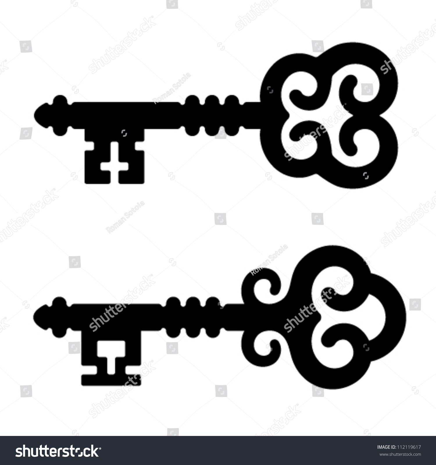 Vector Medieval Key Symbols Stock Vector (Royalty Free) 112119617