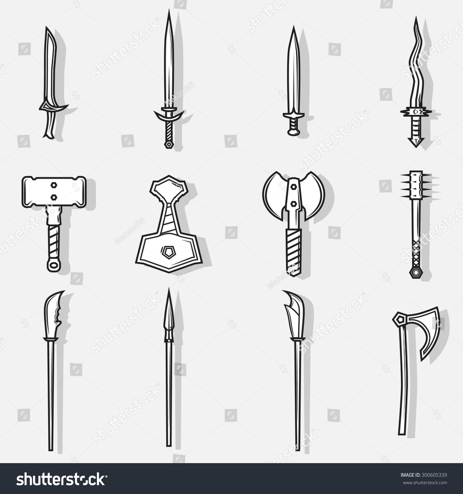 Vector Medieval Weapon Logo Label Emblem Stock Vector (Royalty Free ...