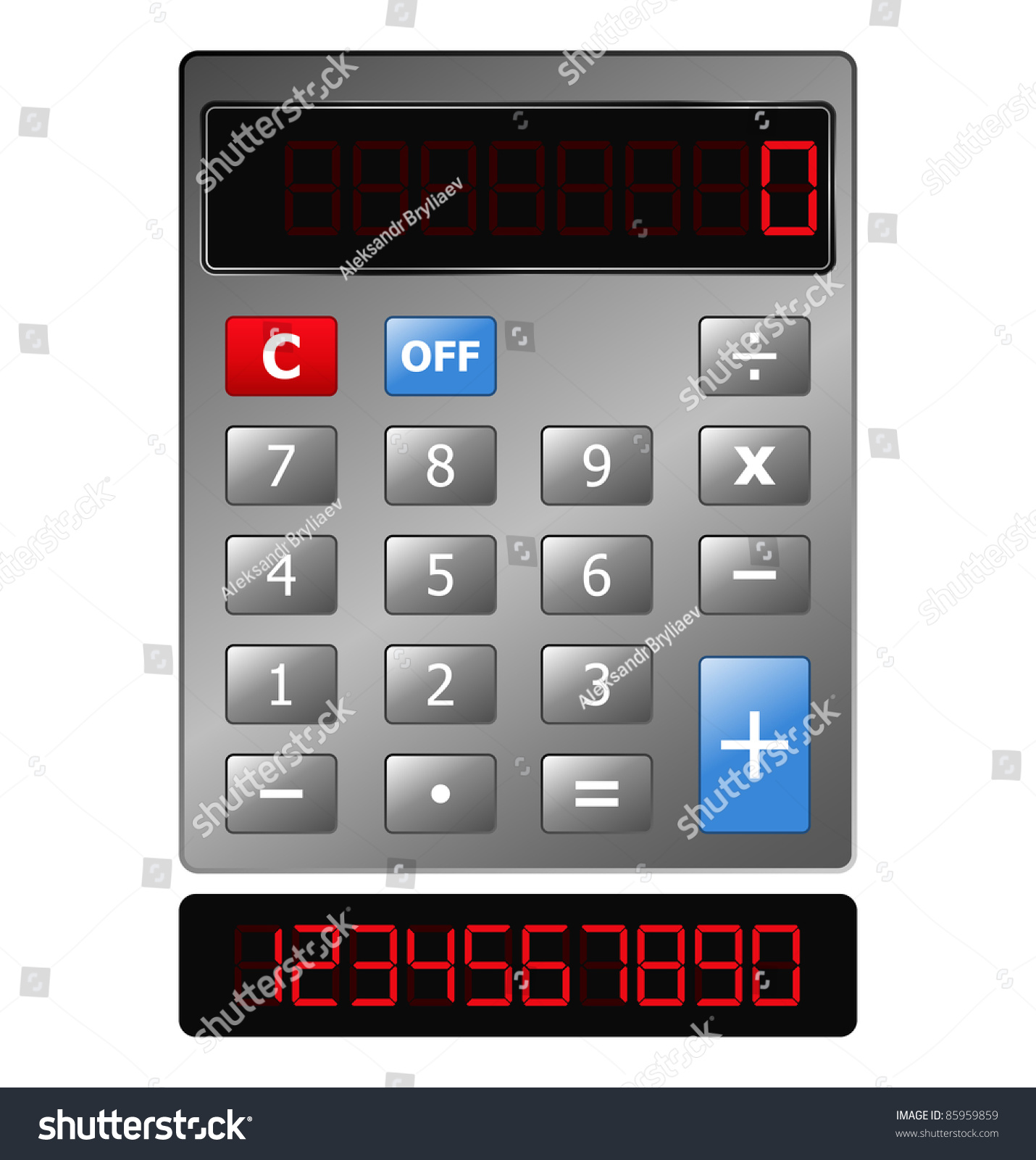 Vector Metal Calculator Red Digits: เวกเตอร์สต็อก (ปลอดค่าลิขสิทธิ์ ...