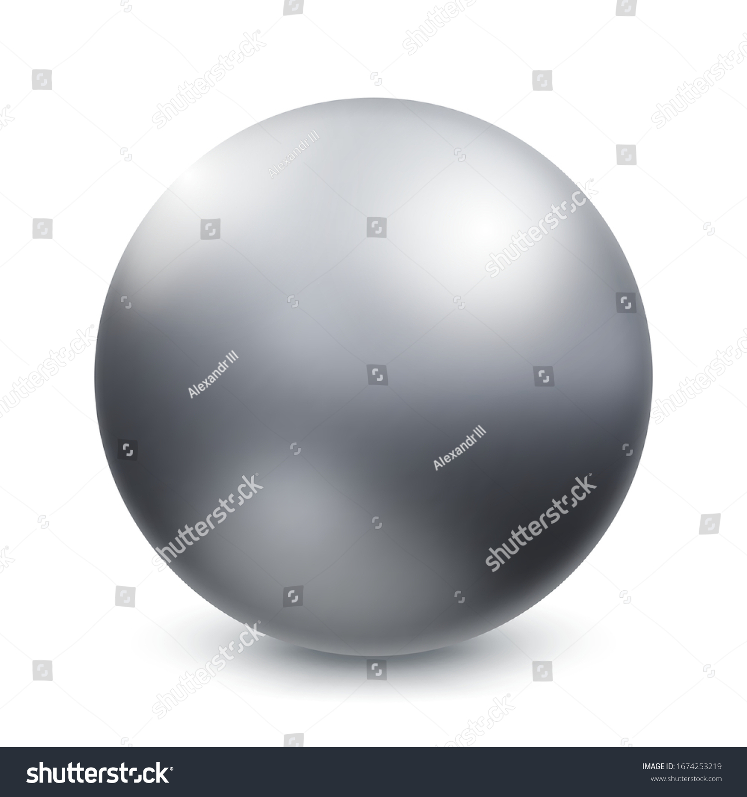 Vector Metal Chrome Ball Sphere Stock Vector (Royalty Free) 1674253219