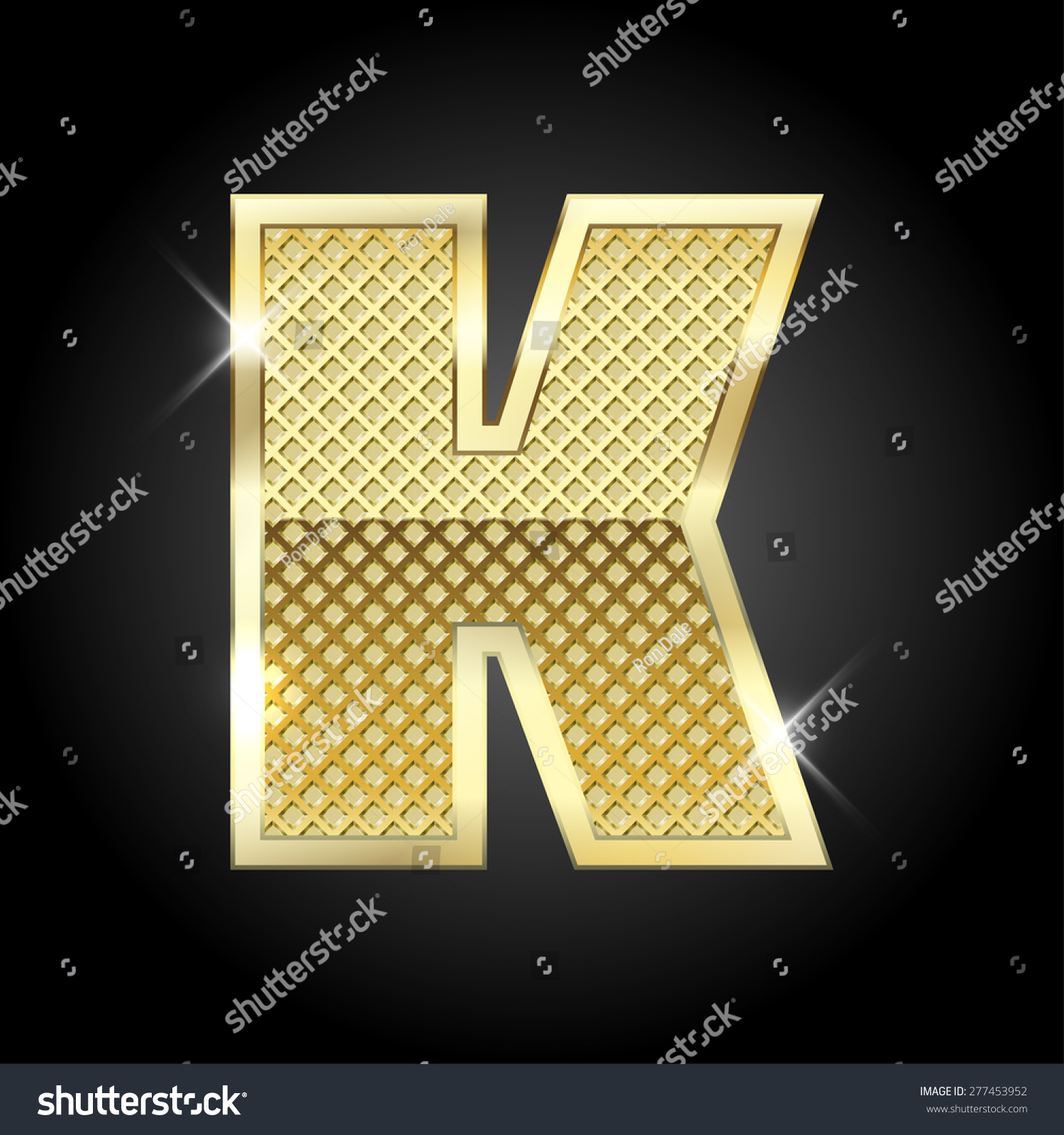 Vector Metal Gold Letter K Stock Vector (Royalty Free) 277453952