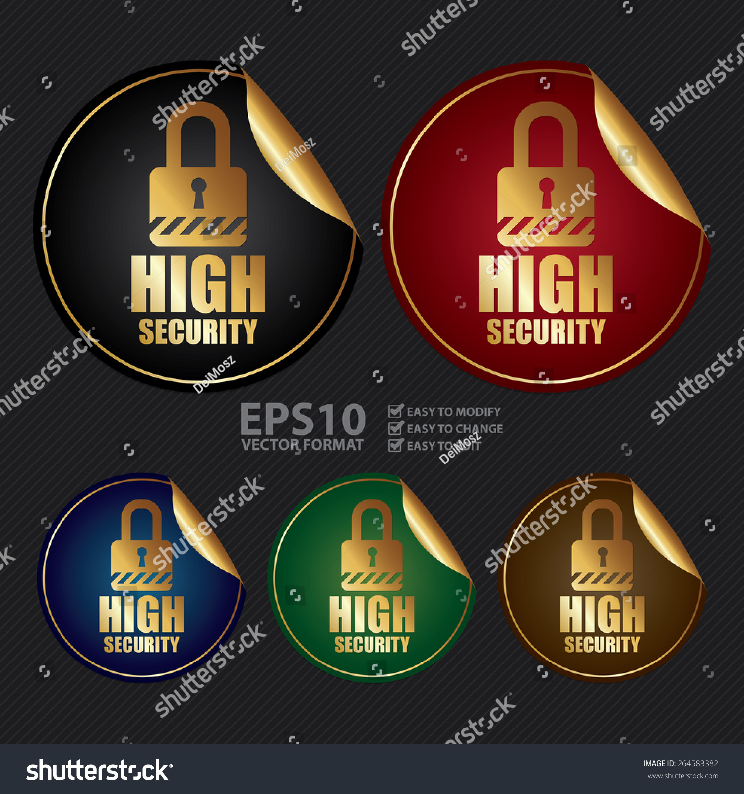Vector Metallic High Security Sticker Icon Stock Vector (Royalty Free ...