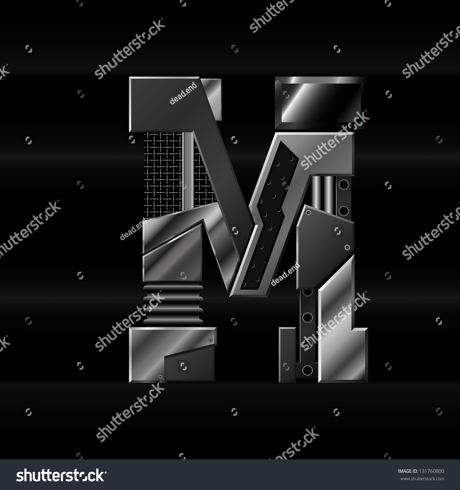 Vector Metallic Letter M Stock Vector (Royalty Free) 131760800 ...