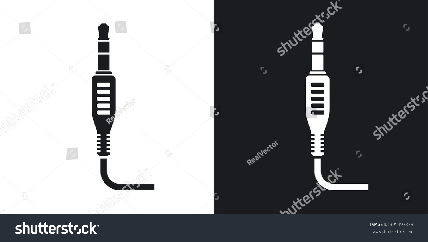 Vector Mini Jack Plug Icon Twotone Stock Vector (Royalty Free) 395497333
