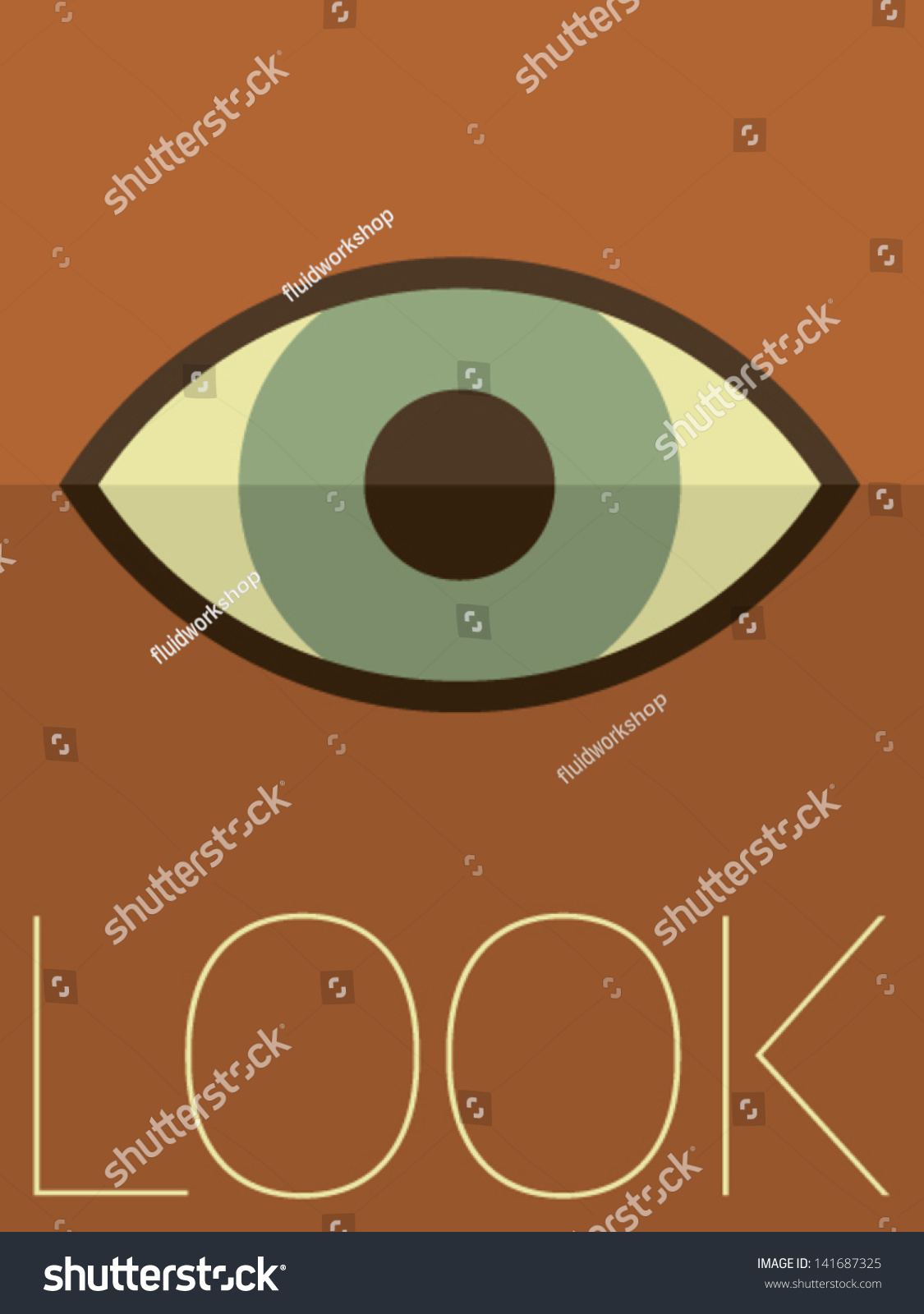 Vector Minimal Design Looking Eye Stock Vector (Royalty Free) 141687325 ...