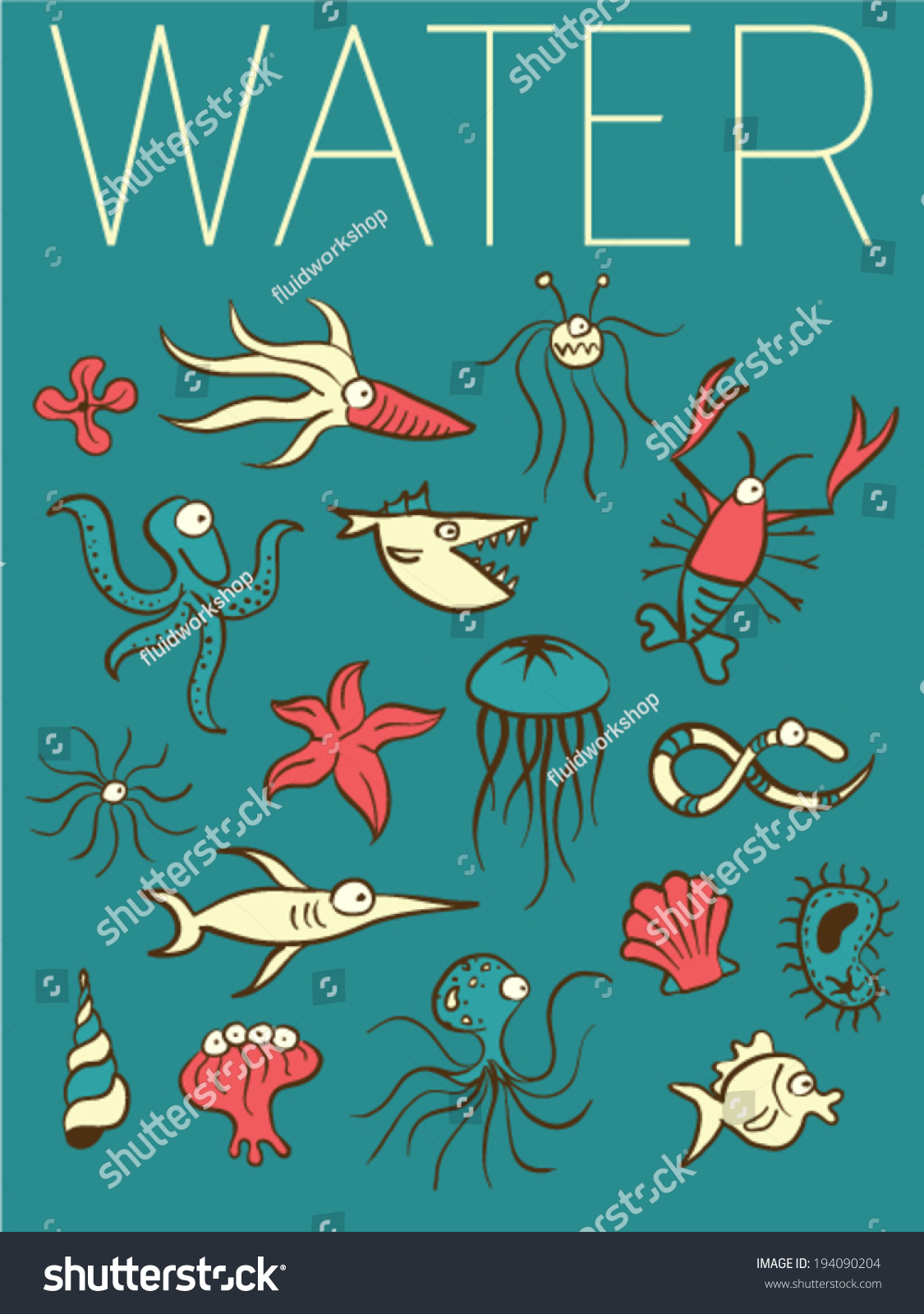 Vector Minimal Design Water Stock Vector (Royalty Free) 194090204 ...