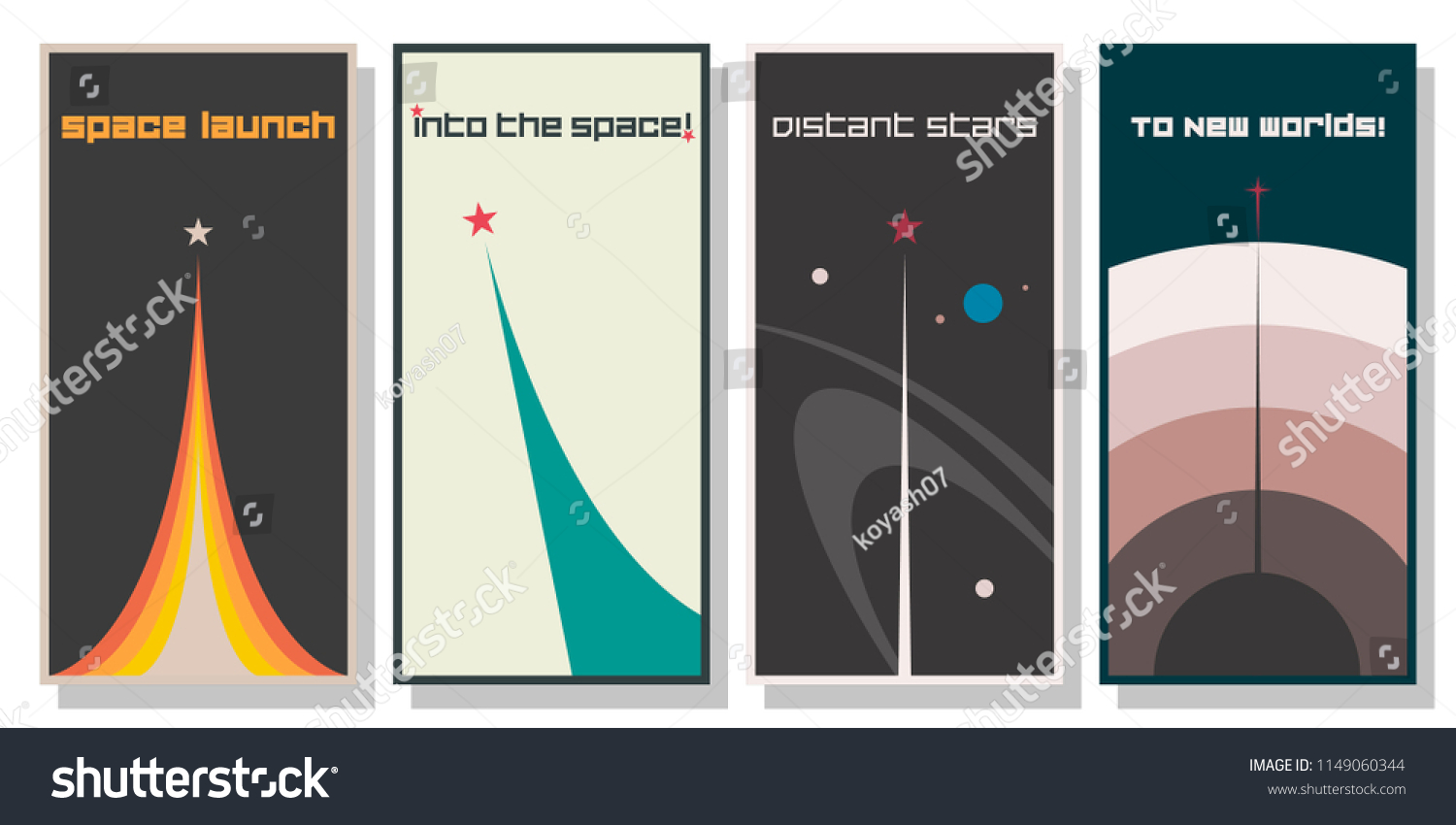 Vector Minimal Space Poster Set Stock Vector (Royalty Free) 1149060344