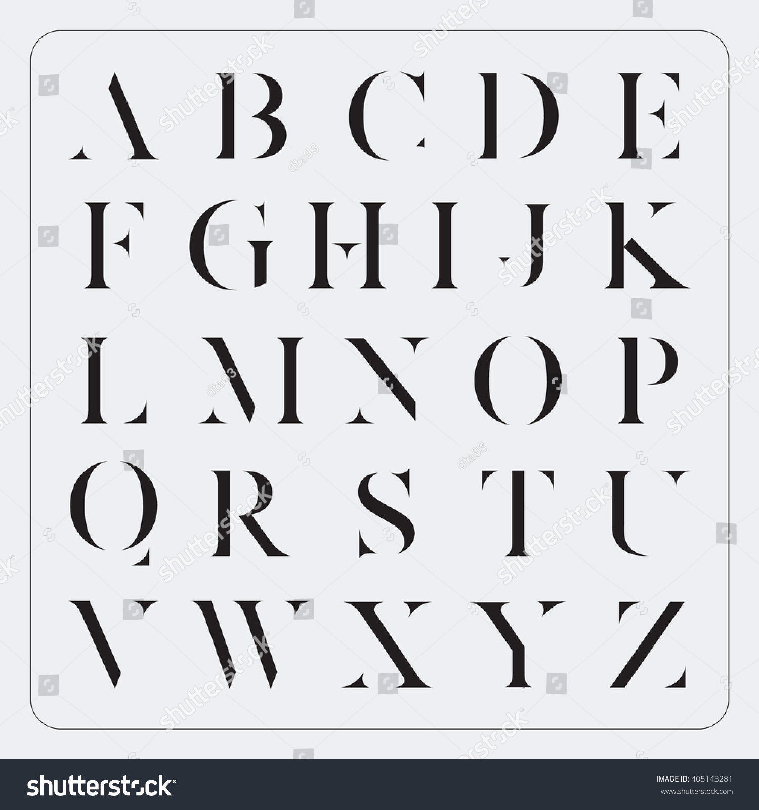 Vector Minimalist Alphabet Set - 405143281 : Shutterstock
