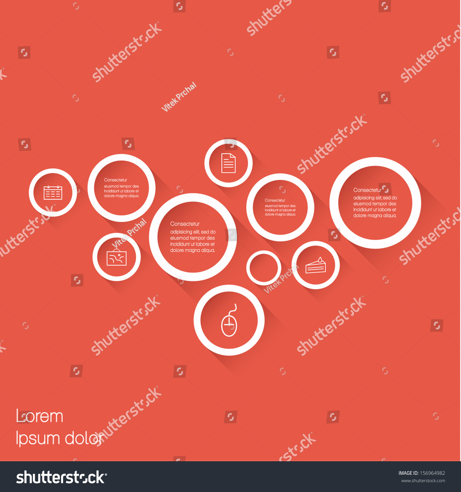 Vector Minimalistic Template Outline Bubbles Flat: vector de stock ...