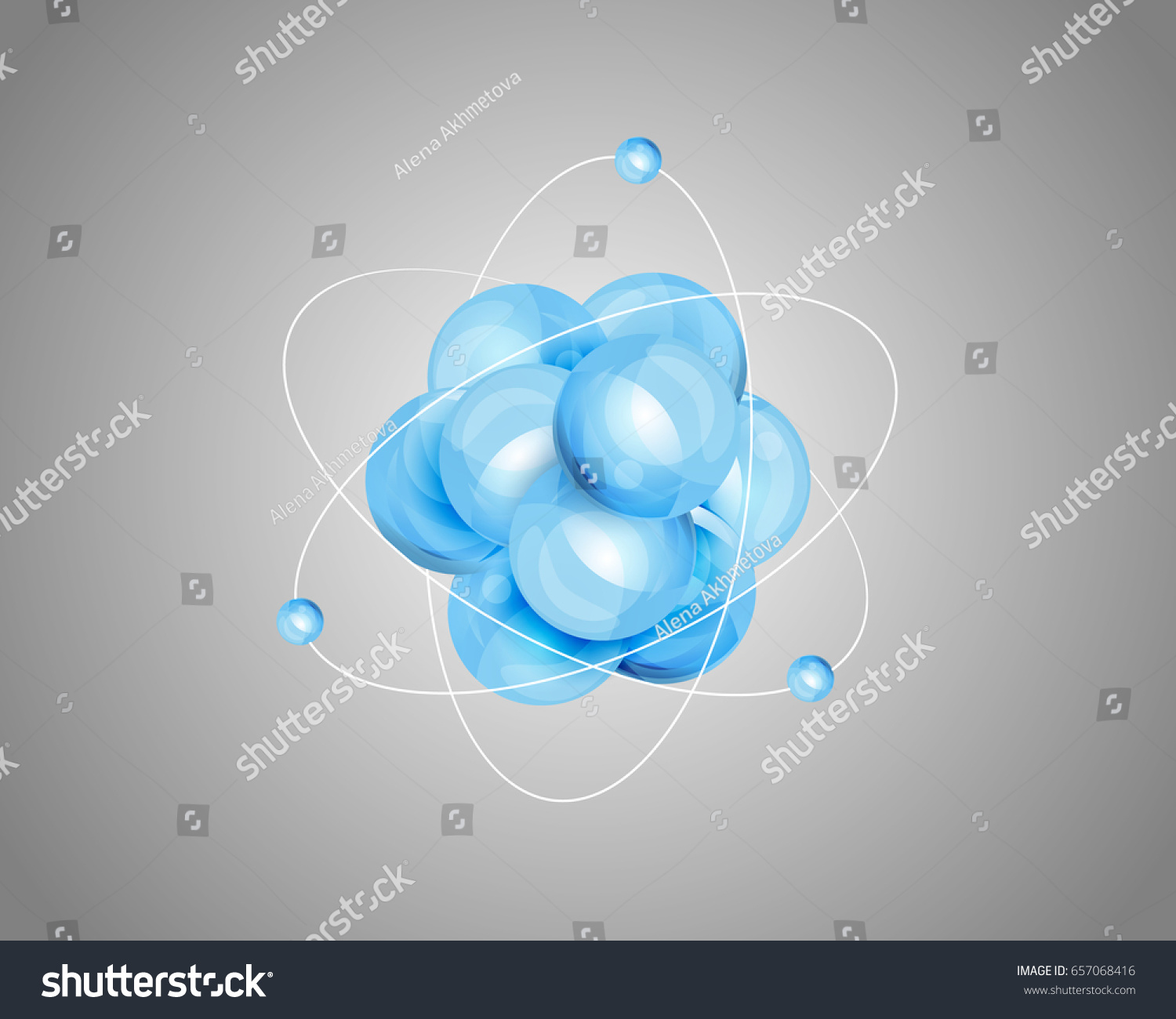 Vector Model Atom Blue Molecule Vector Stock Vector (Royalty Free ...