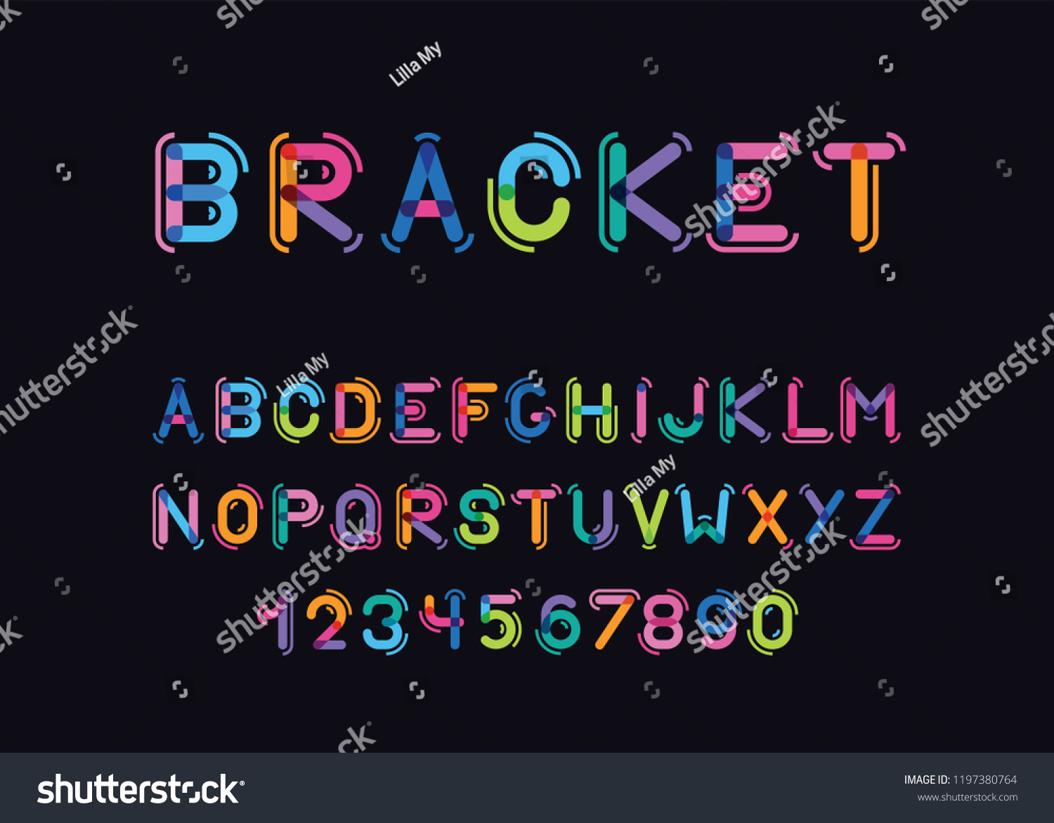 Vector Modern Color Font Rounded Brackets Stock Vector (Royalty Free ...