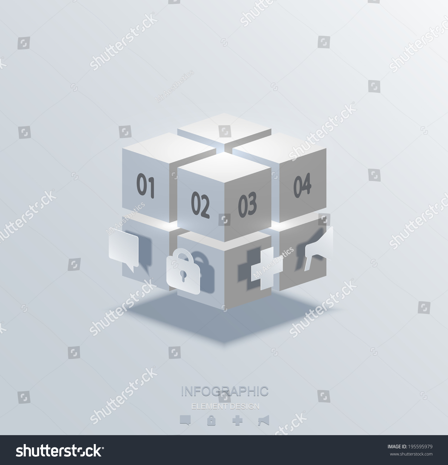 Vector Modern Cube Infographics Element Design Stock Vector (Royalty ...
