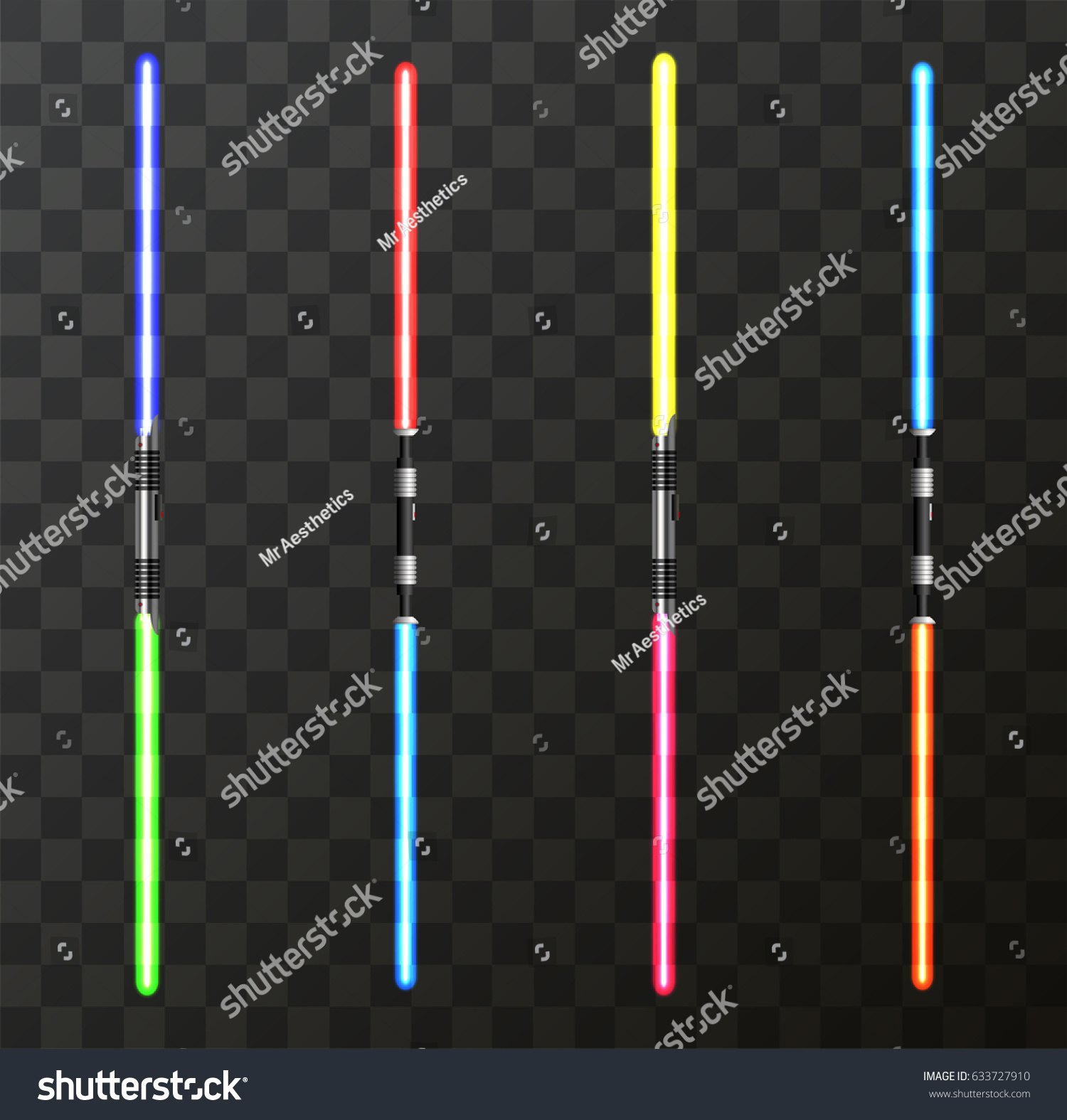 Vector Modern Light Swords On Transparent: vector de stock (libre de ...