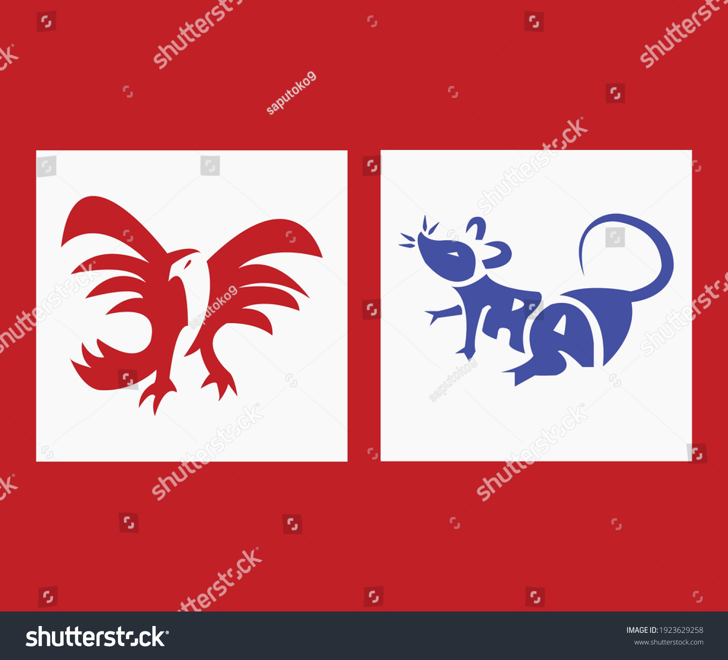 Vector Modern Line Art Eagle Mouse Stock Vector (Royalty Free ...