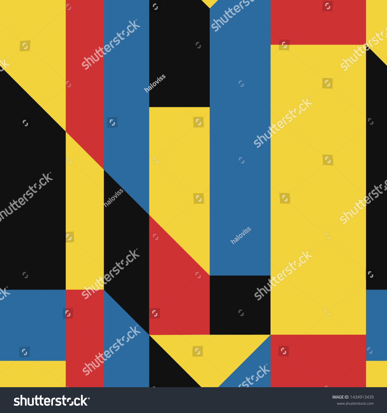 Vector Modern Mondrian Art Style Seamless Stock Vector (Royalty Free ...