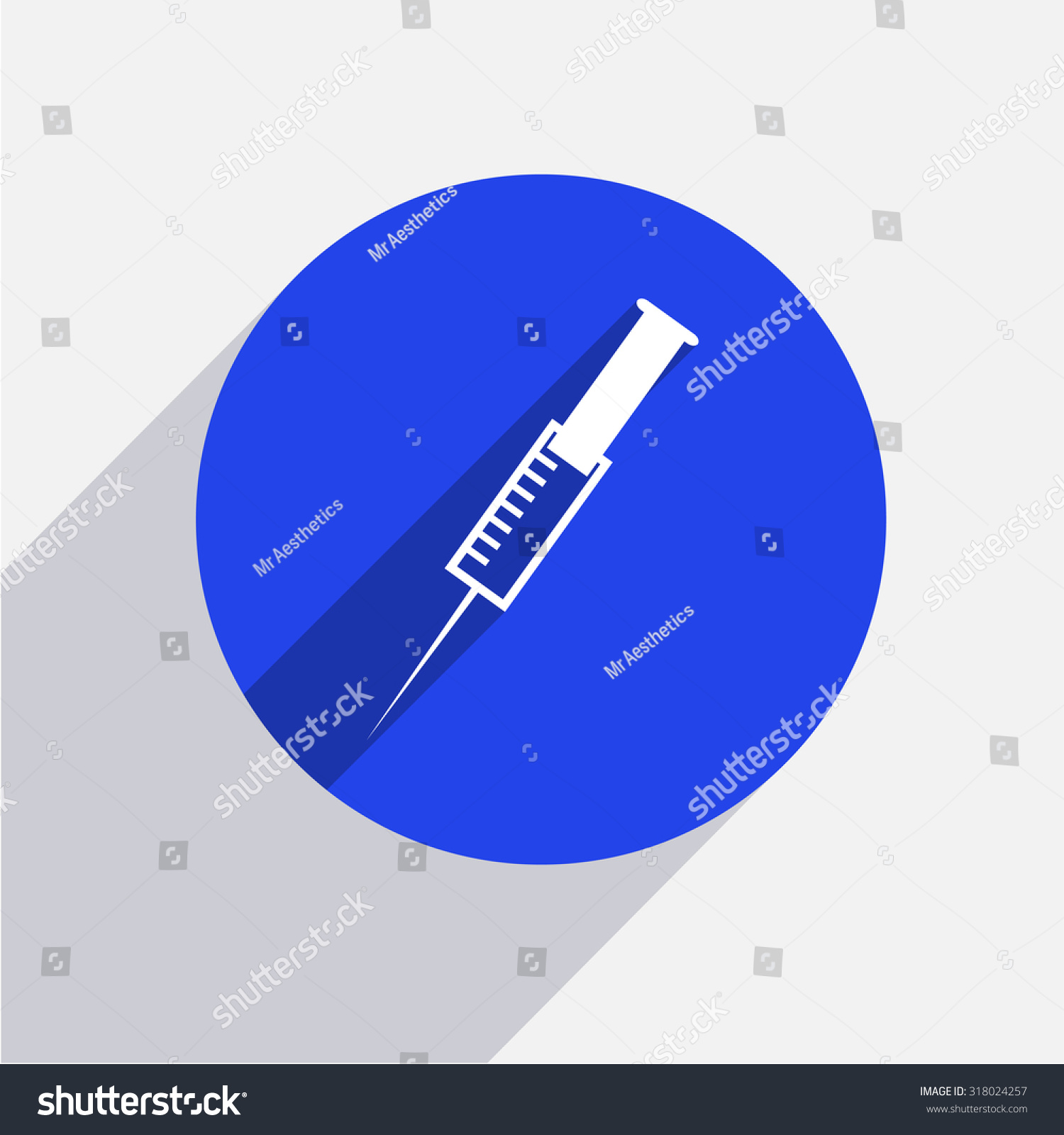 Vector Modern Syringe Circle Icon Shadow Stock Vector (Royalty Free ...