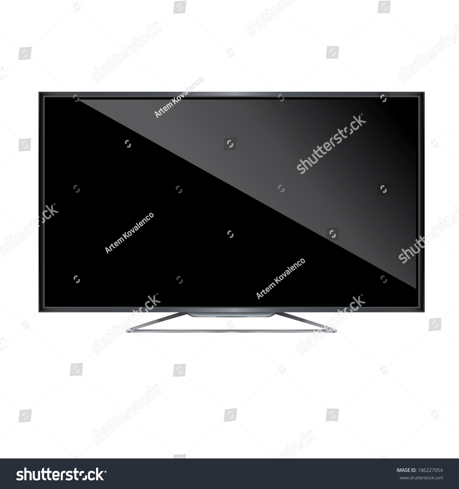 Vector Modern Television Screen On White Stock Vector (Royalty Free ...
