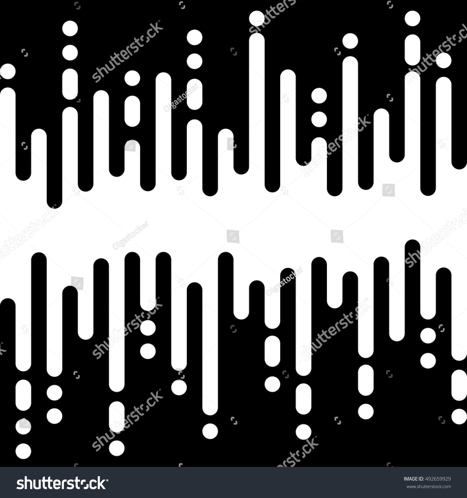 Vector Monochrome Seamless Pattern Vertical Rounded Stock Vector ...