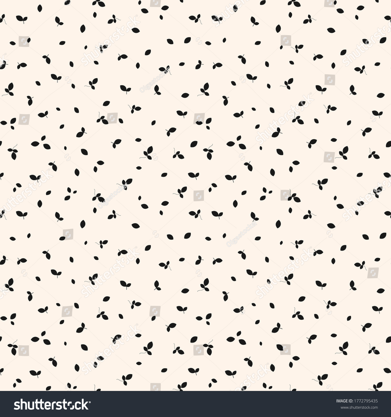 Vector Monochrome Seamless Pattern Small Scattered Stock Vector ...